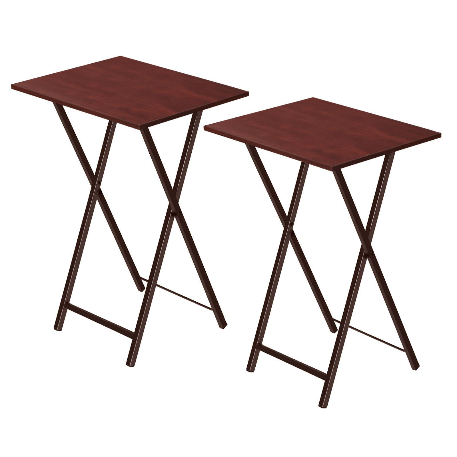 17 Stories Set of 2 Folding TV Tray Tables, Compact Side Tables for ...