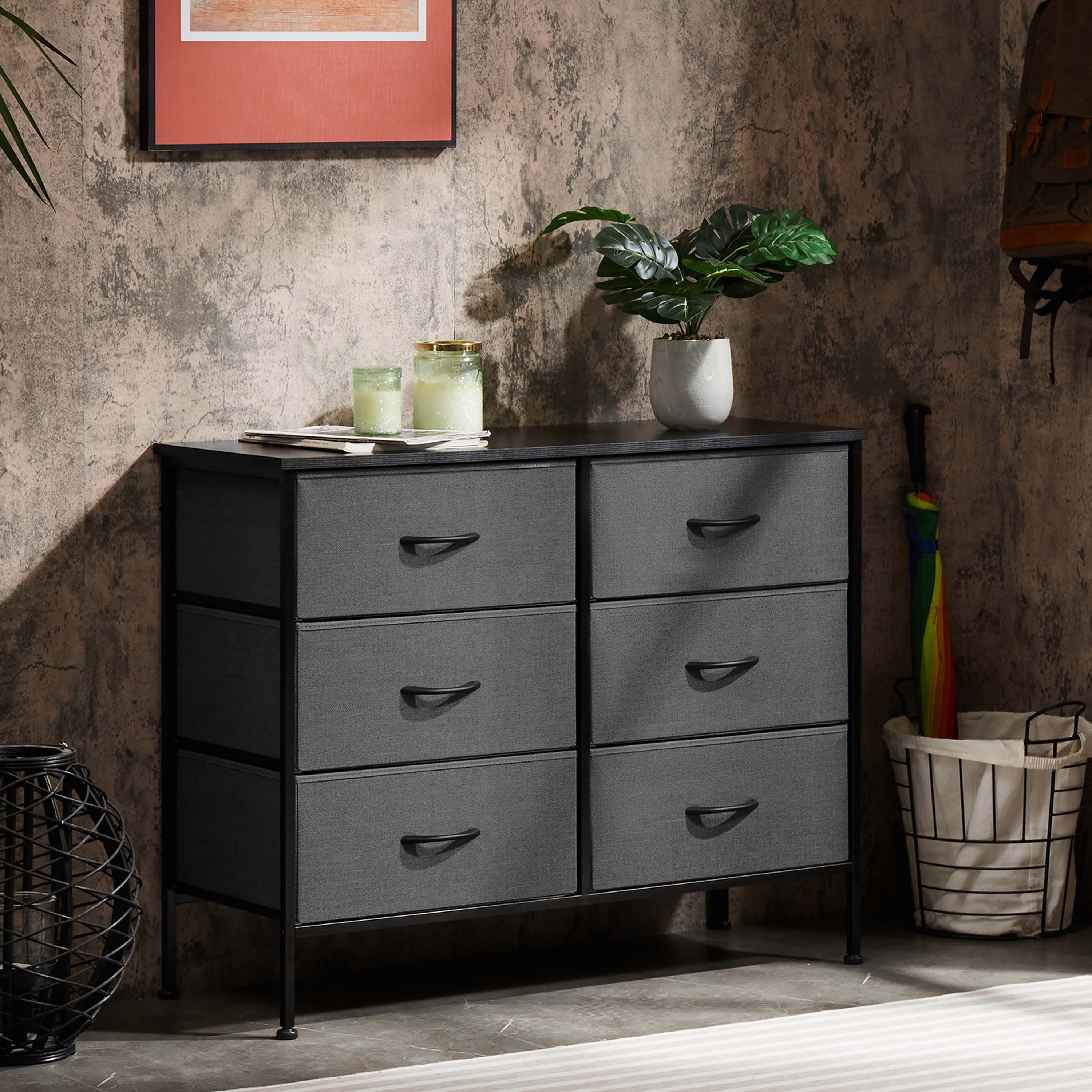 Latitude Run® 6 Drawers Wide Fabric Storage Units Chest of Drawers for ...