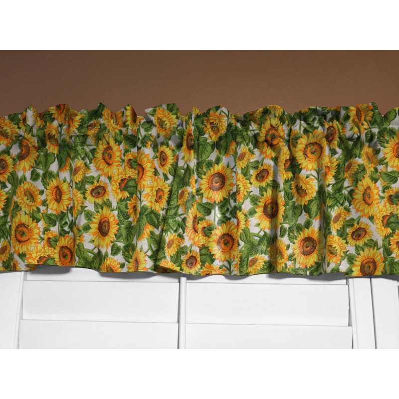 Rosalind Wheeler Sunflowers Print Window Valance | Wayfair