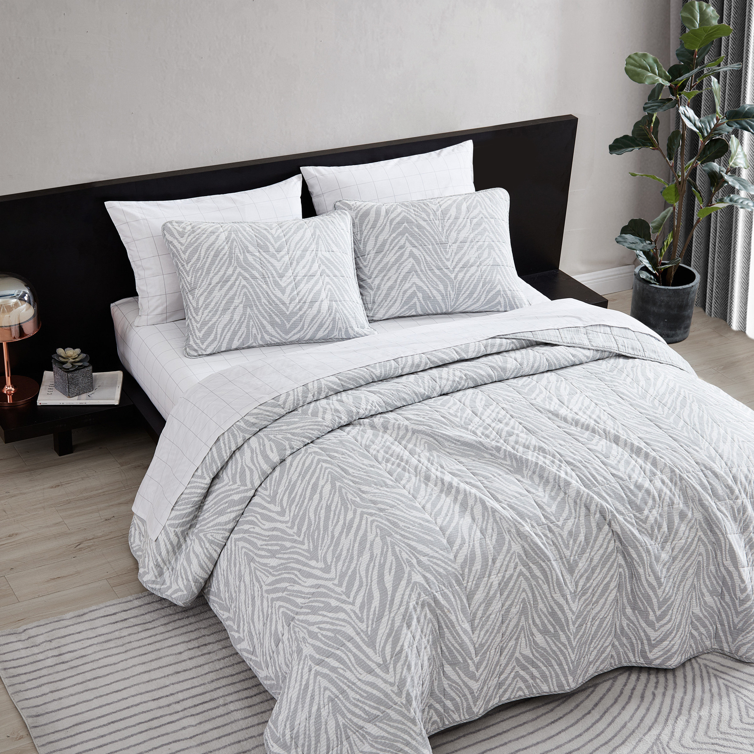 Kenneth Cole Urban Zebra Cotton Grey Quilt Set & Reviews - Wayfair Canada