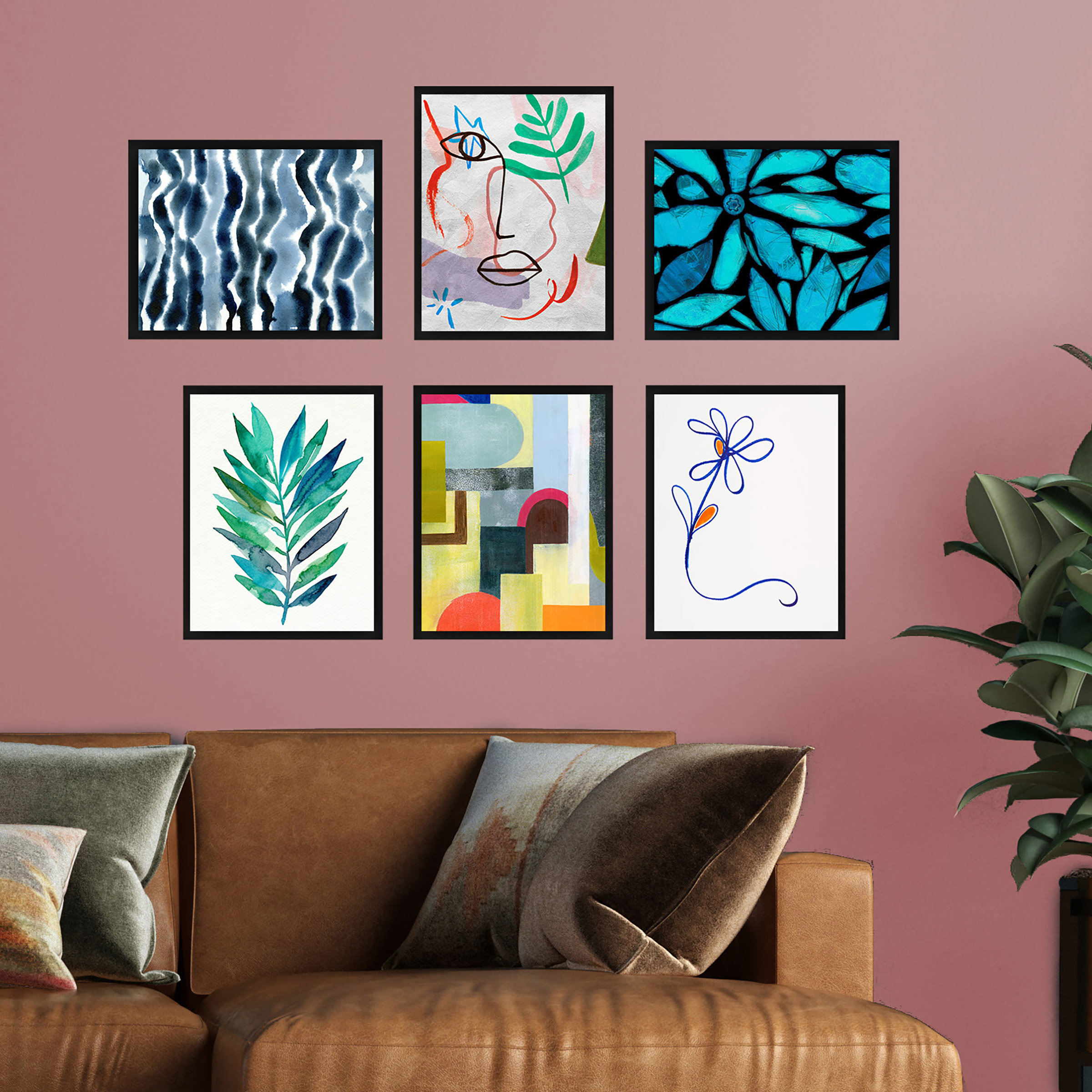 Red Barrel Studio® Eclectic Floral 6 Piece Wall Collection Set - Ready ...