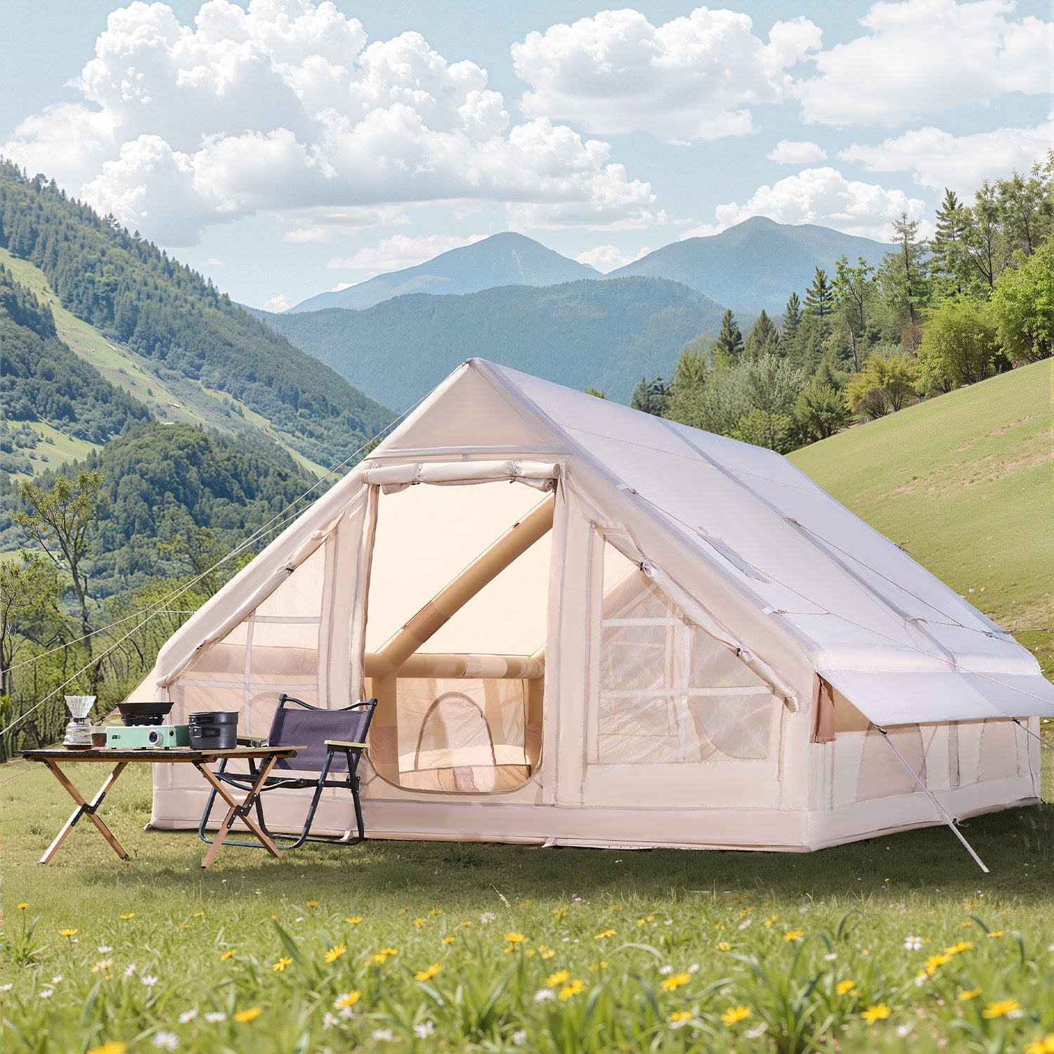 Stellweilan Tessberg Inflatable Tent for Camping 5-8 Person Glamping ...