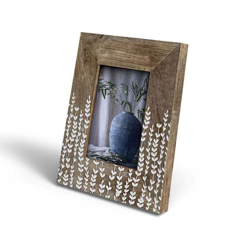 Birch Lane™ Natural Wood Vines Neutral Rectangle Photo Frame | Wayfair