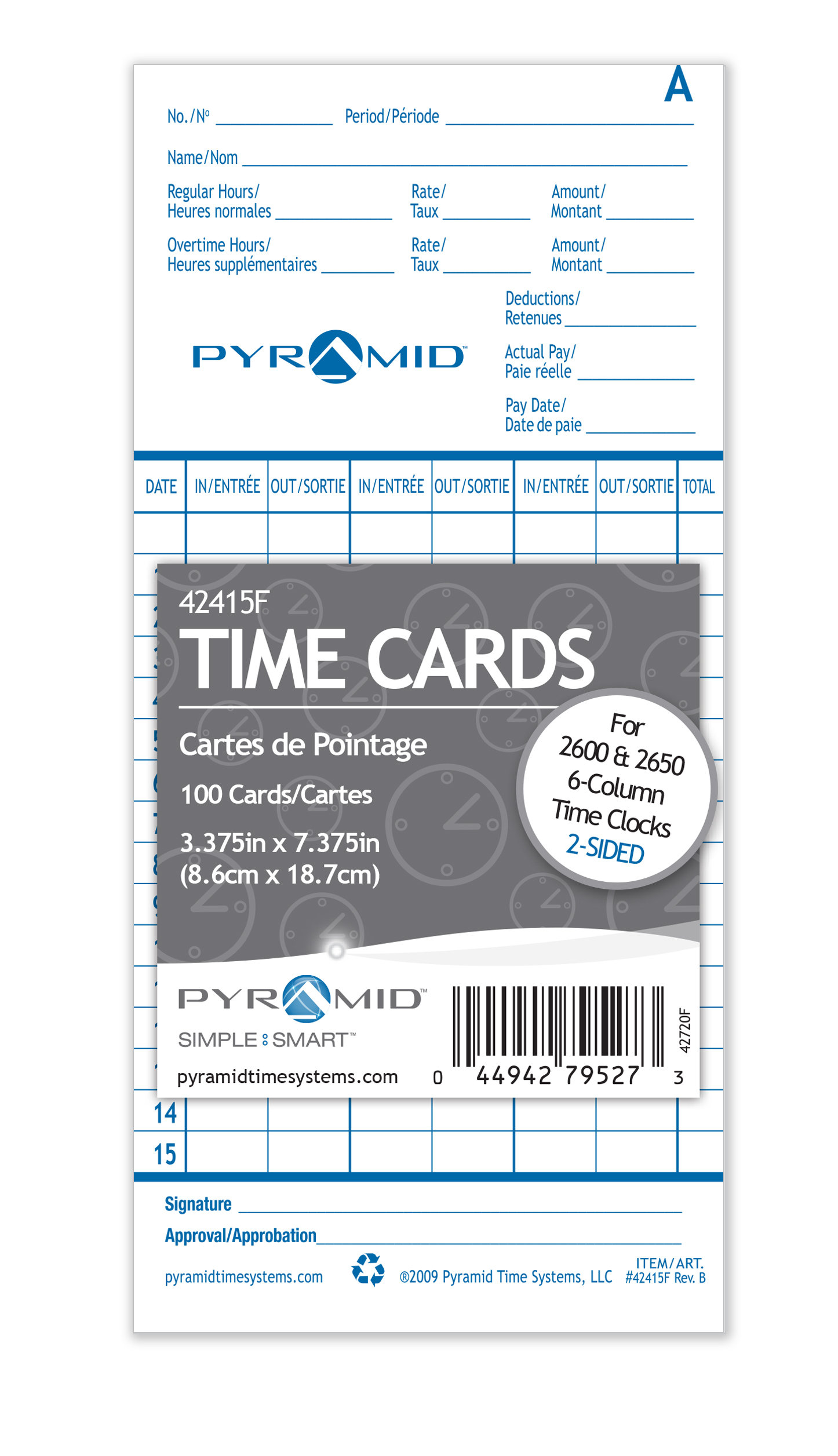 Pyramid English/French Time Card | Wayfair