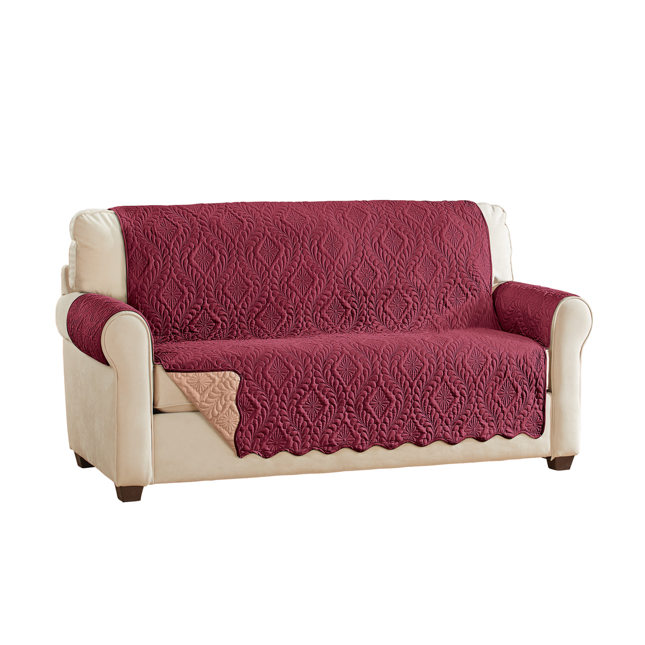 Winston Porter Reversible Diamond Scalloped Edge Quilted Furniture ...
