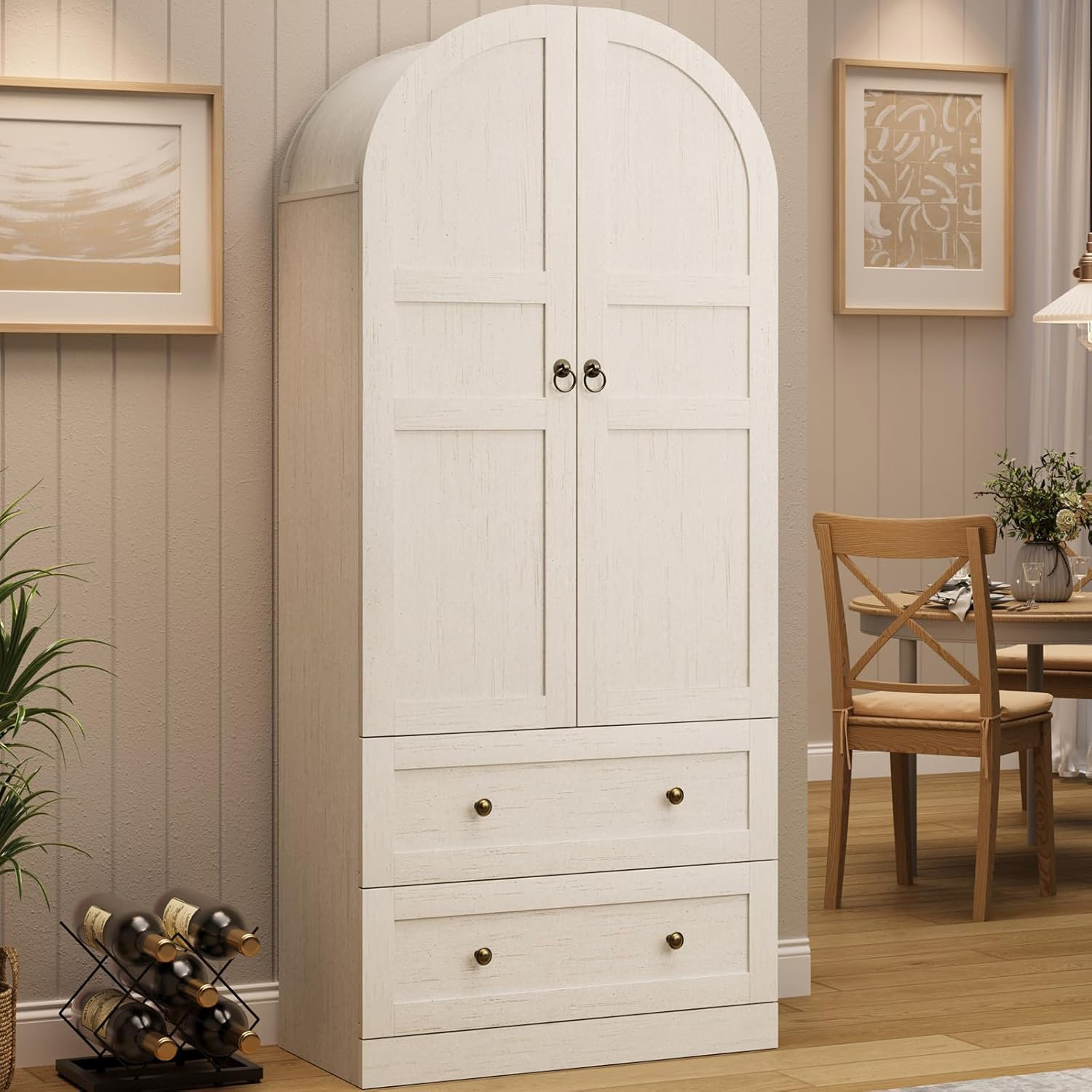 Breakwater Bay Almirah 72" Tall Arched Kitchen Pantry Storage Cabinet ...