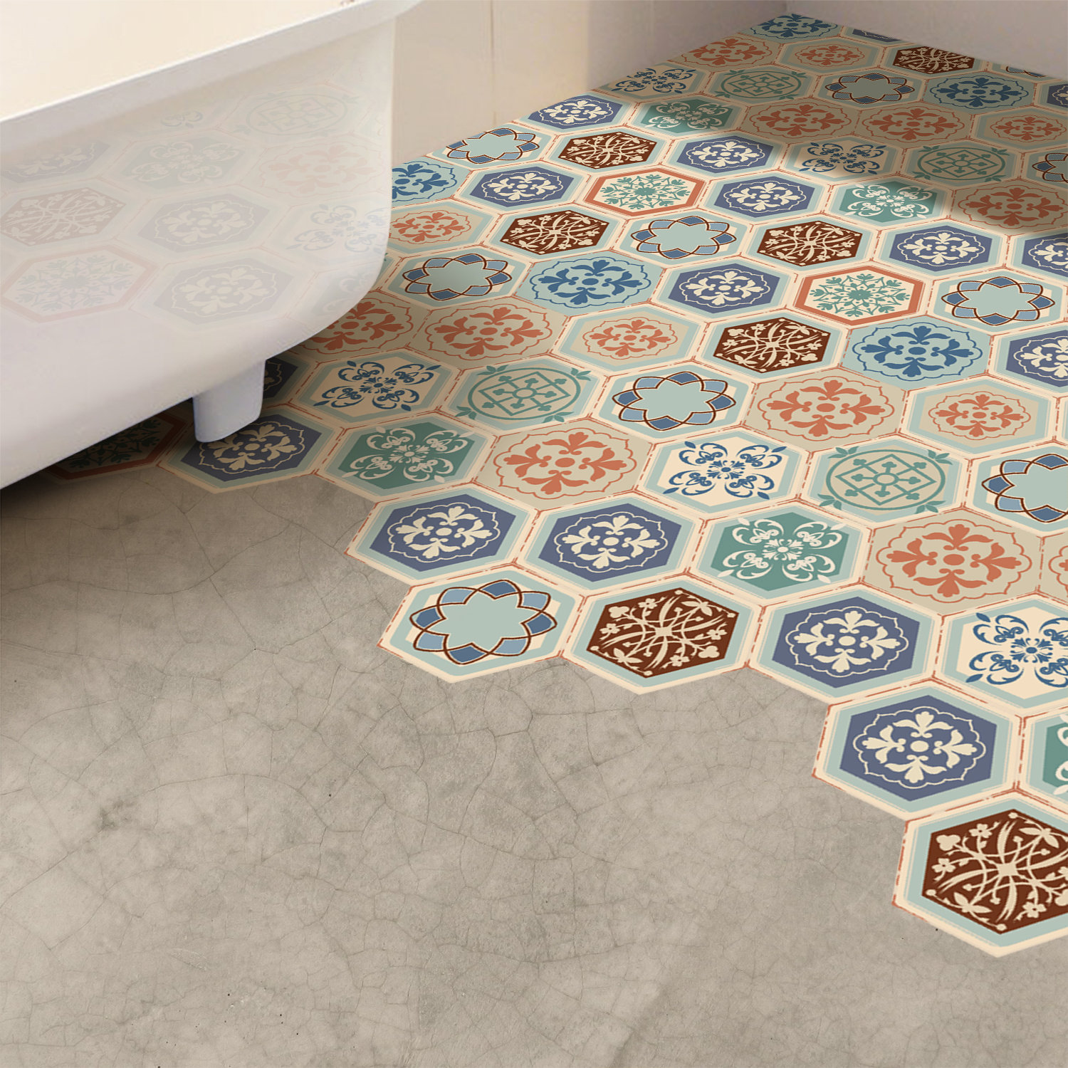 World Menagerie Victorian 20cm x 23cm PVC Peel and Stick Mosaic Tile ...