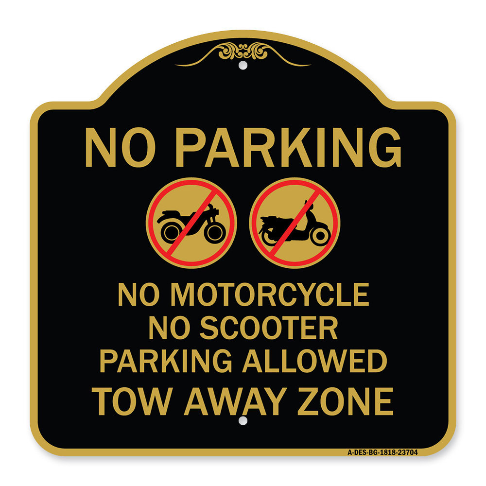 Signmission Designer Series Sign - No Parking No Motorcycle No Scooter ...
