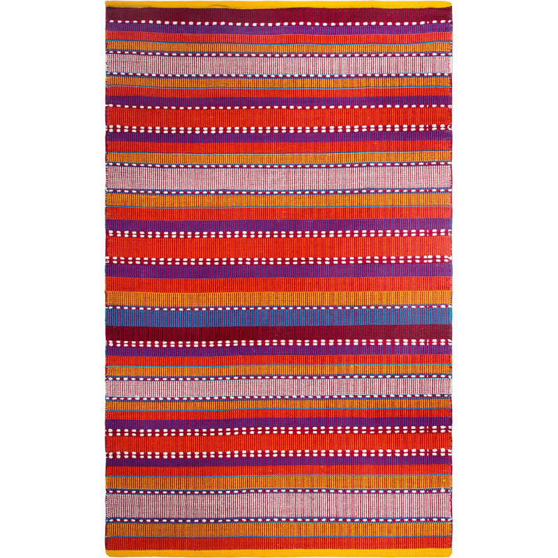 Union Rustic Axton Striped Handmade Flatweave Cotton Red Area Rug ...