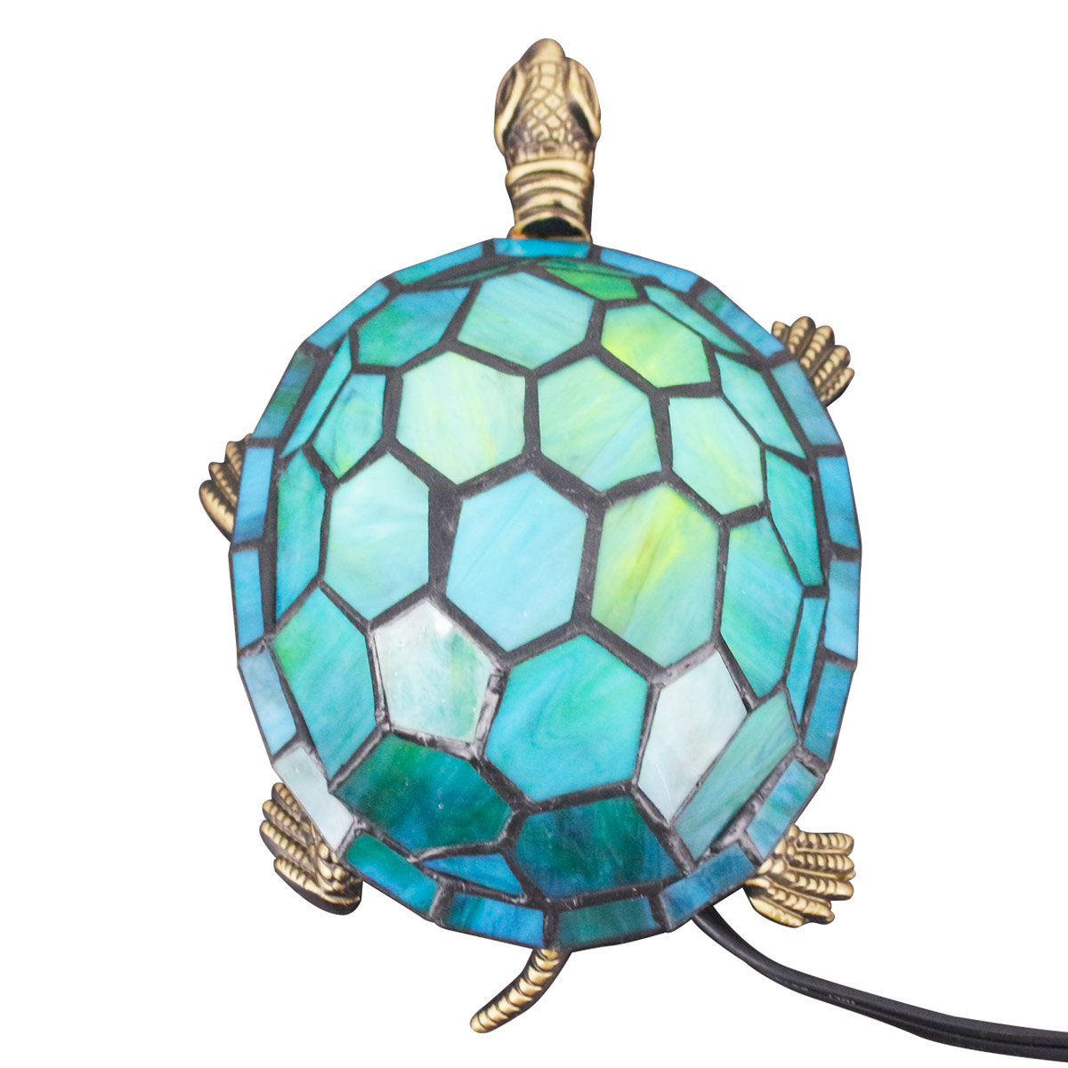 Dakota Fields Tortoise Tiffany Style Turtle Lamp Small Bedside Cute ...