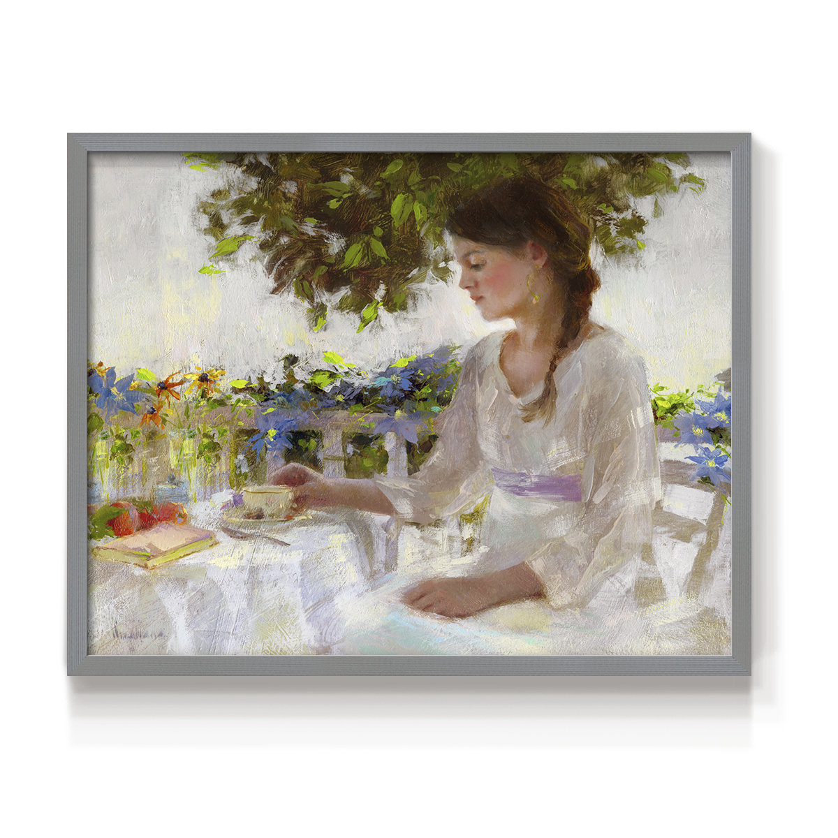 Charlton Home® Garden Tea -Framed Print - Restickable | Wayfair