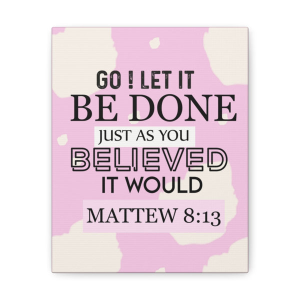 Blue Elephant Let It Be Done Matthew 8:13 - Wrapped Canvas Print ...