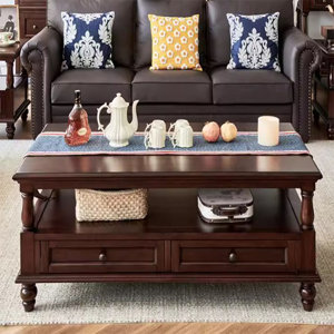 jessica Cherry Wood Vintage Rectangular End Table Solid Wood Coffee ...