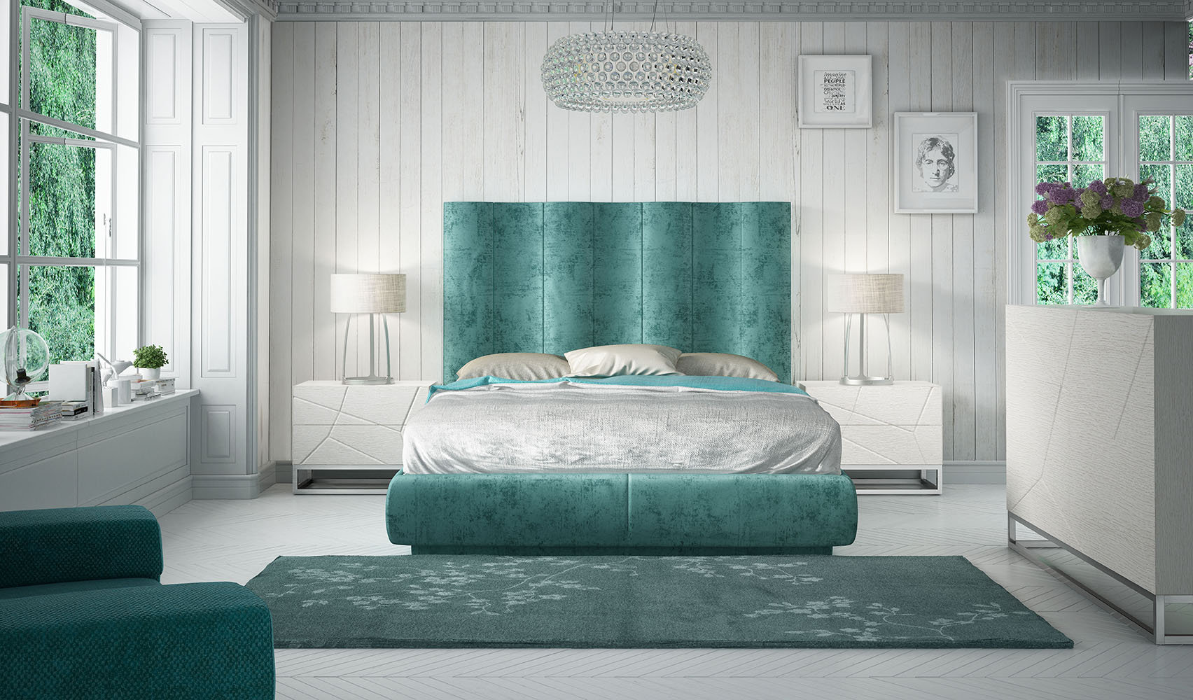 Everly Quinn Burcott Solid Wood Upholstered Standard 3 Piece Bedroom ...