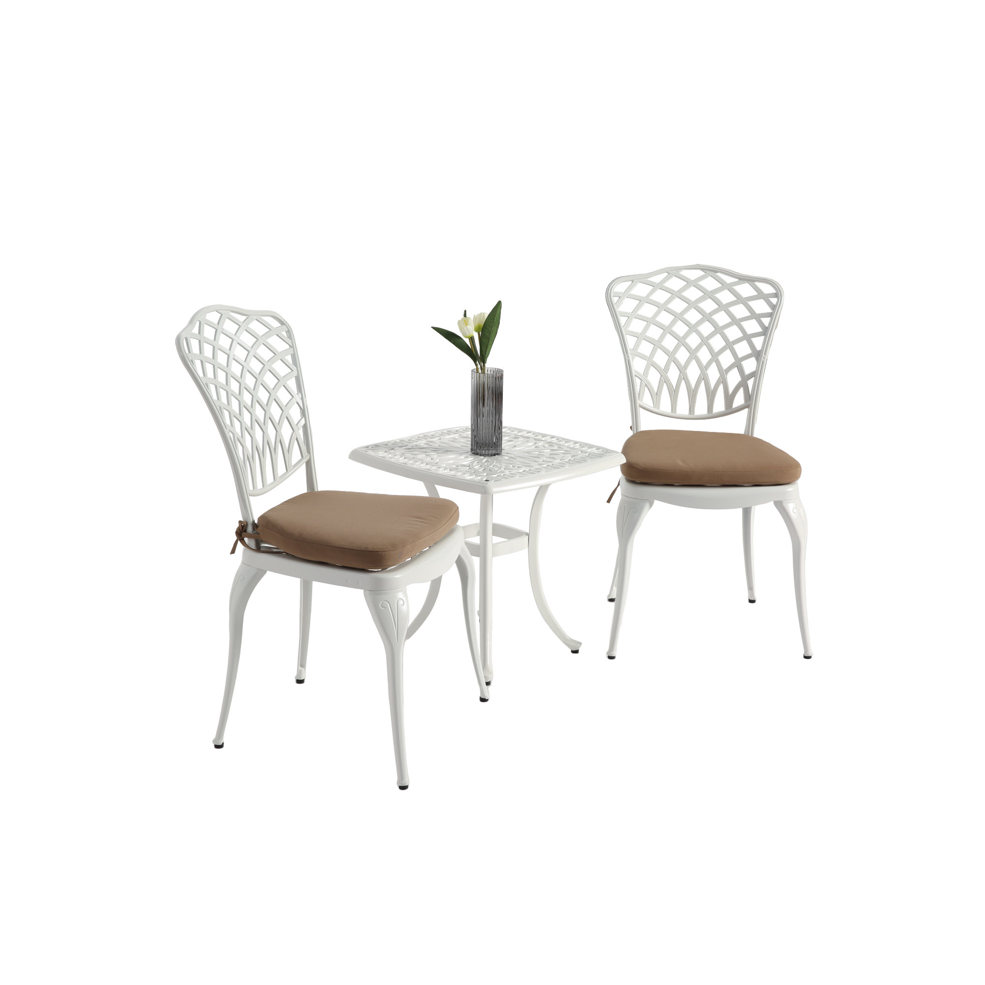 Canora Grey Bistro set 3-piece rustproof cast aluminum patio furniture ...