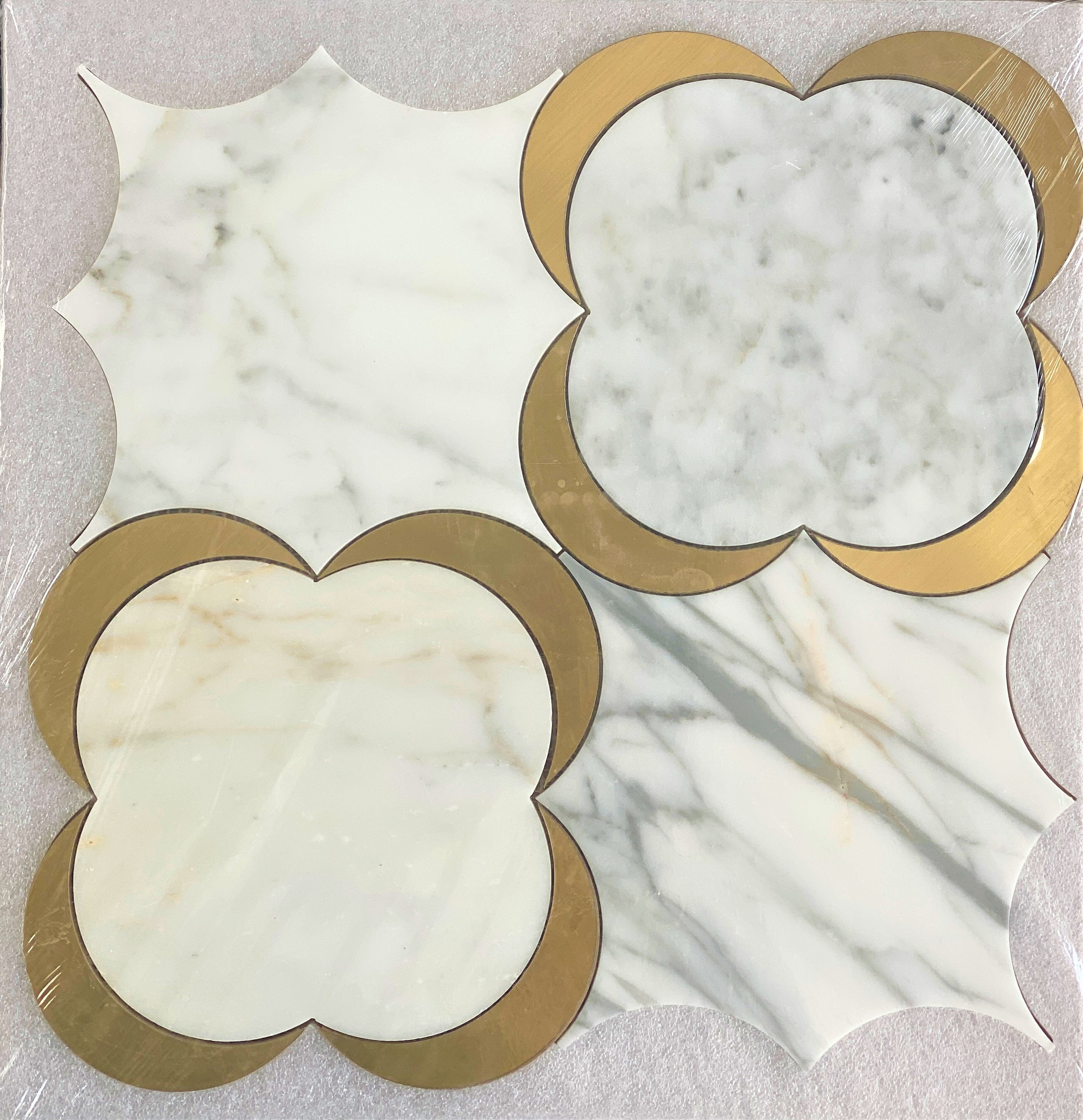 ES Stone Water Jet 15" x 15" Marble Mosaic Tile | Perigold