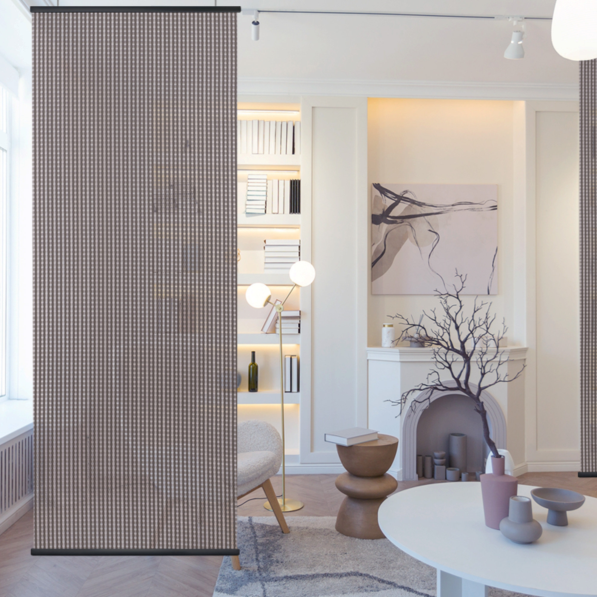 Symple Stuff Adessa Hanging Room Divider Panel, Sheer Semi Privacy ...