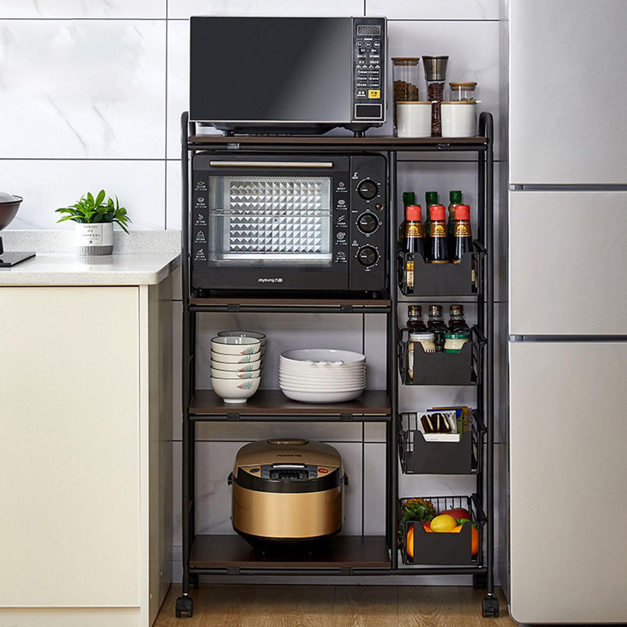 17 Stories 45" H X 28" W X 14" D Kitchen Freestanding Storage Rack with ...