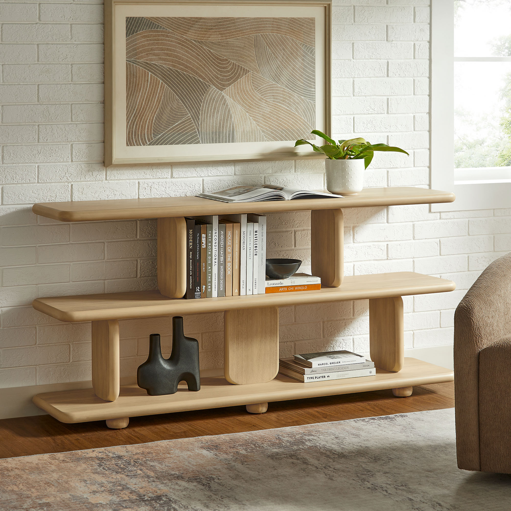 Modway Lyle Sculptural 2-Tier Bookshelf & Reviews | Wayfair