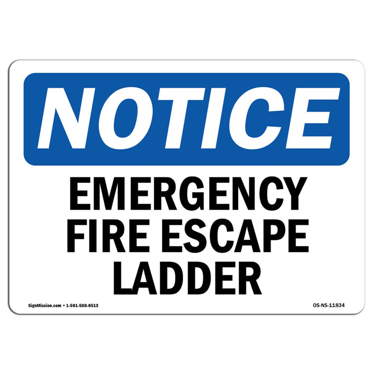 SignMission Emergency Fire Escape Ladder Sign | Wayfair
