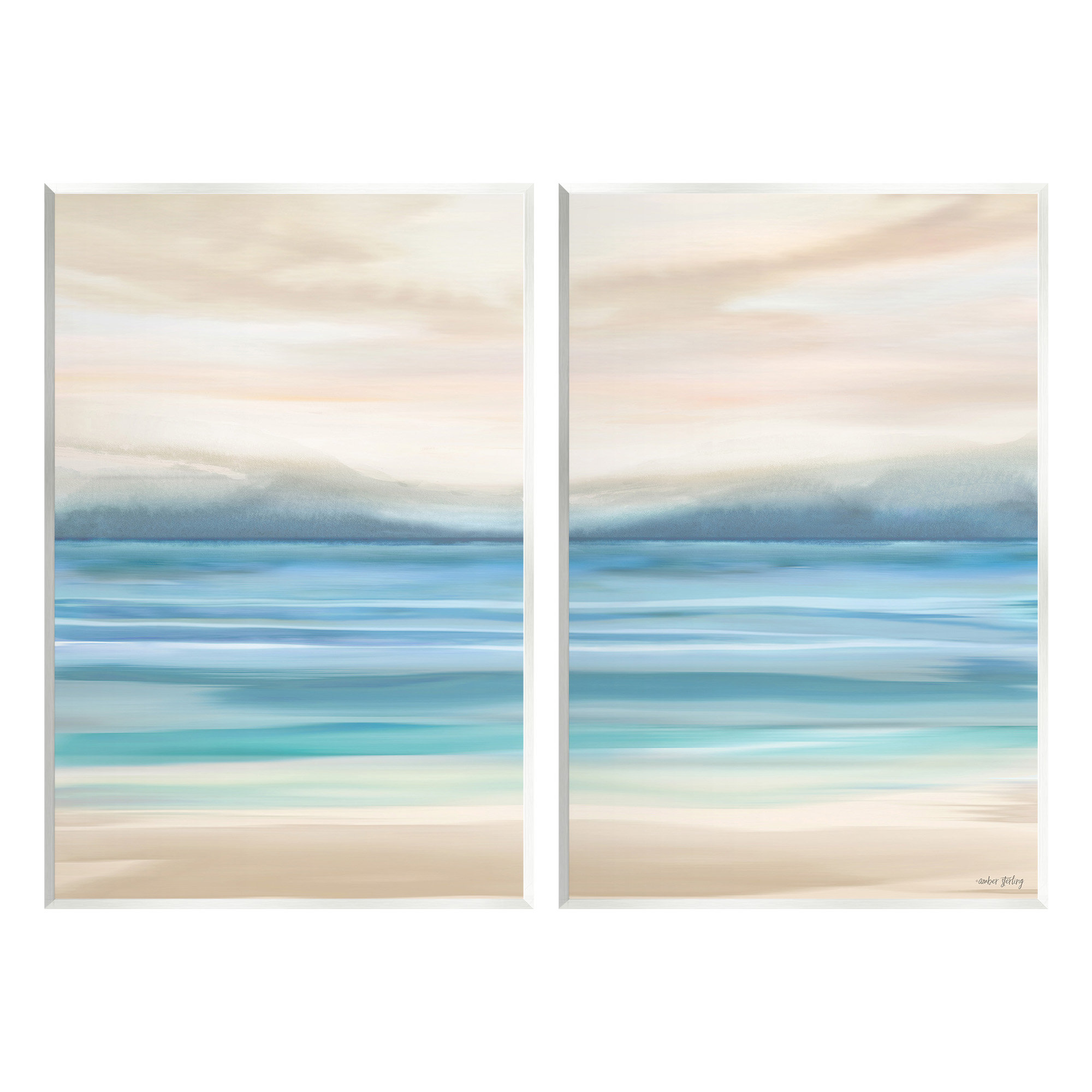 Highland Dunes Subtle Beach Seascape 2 Piece Wall Plaque Art Set by ...
