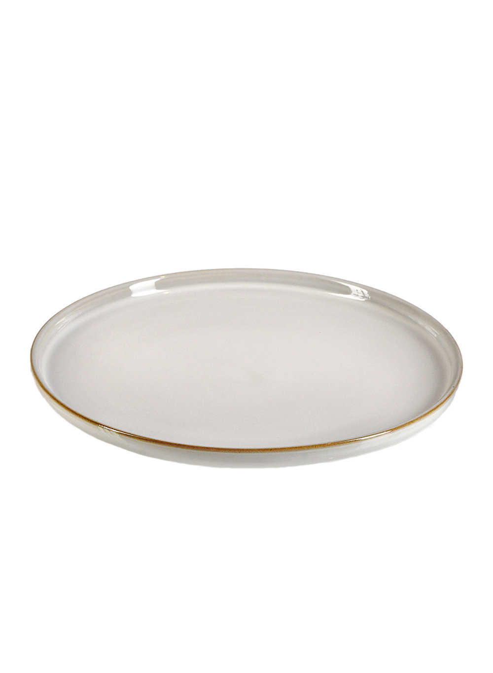 Mercer41 Cherra Small White Ceramic Plate With Brown Raised Rim, Modern ...