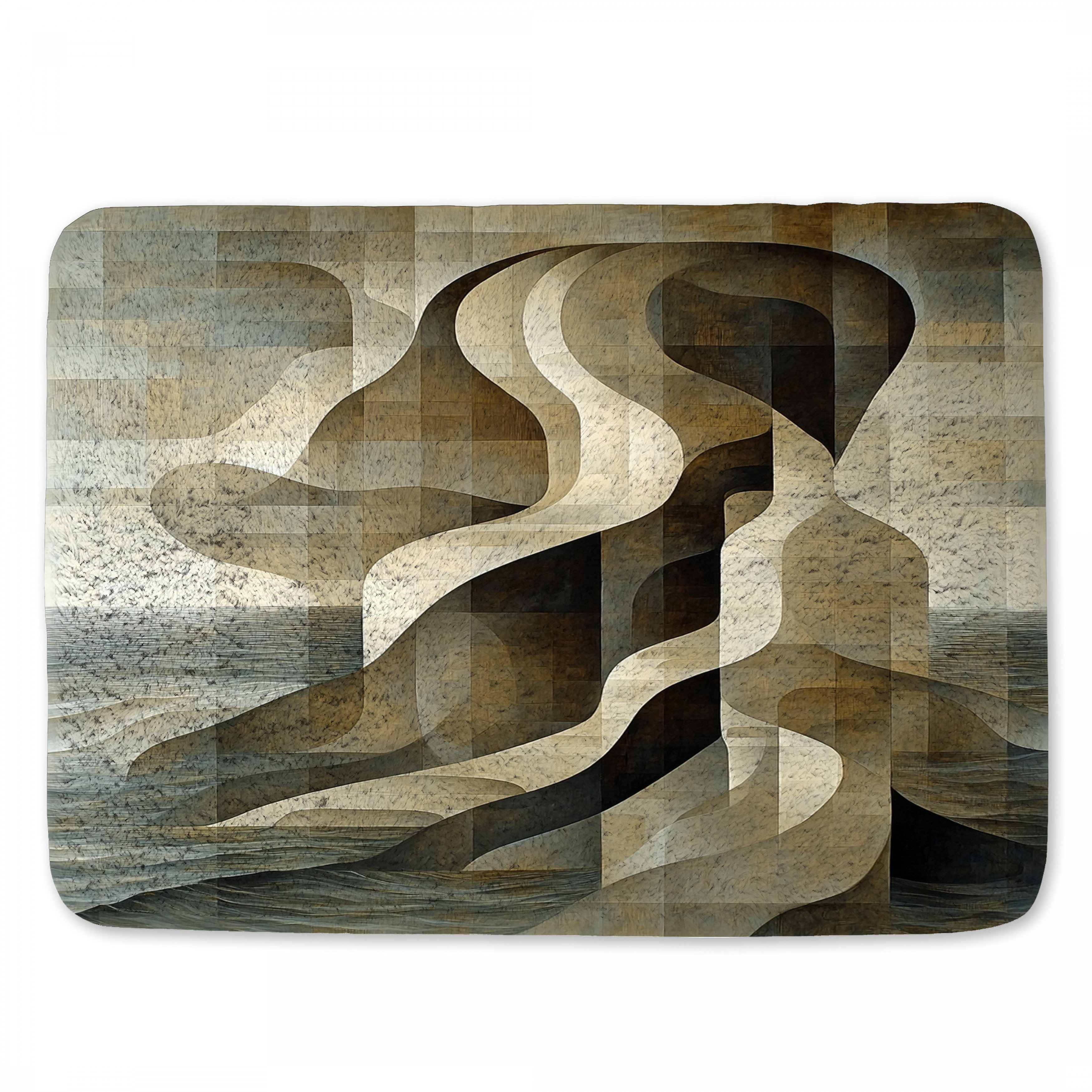 Red Barrel Studio® Abstract Landscape Bath Mat Abstract Bathroom Decor ...