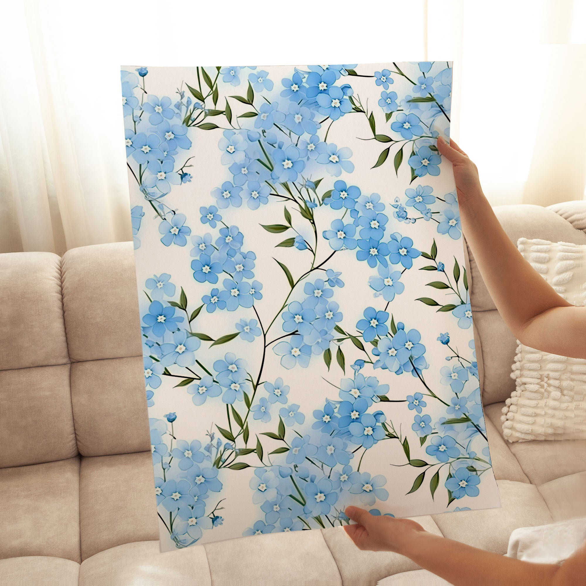 Winston Porter Floral Blue Flower Floral Cottagecore Pattern II Cottage ...