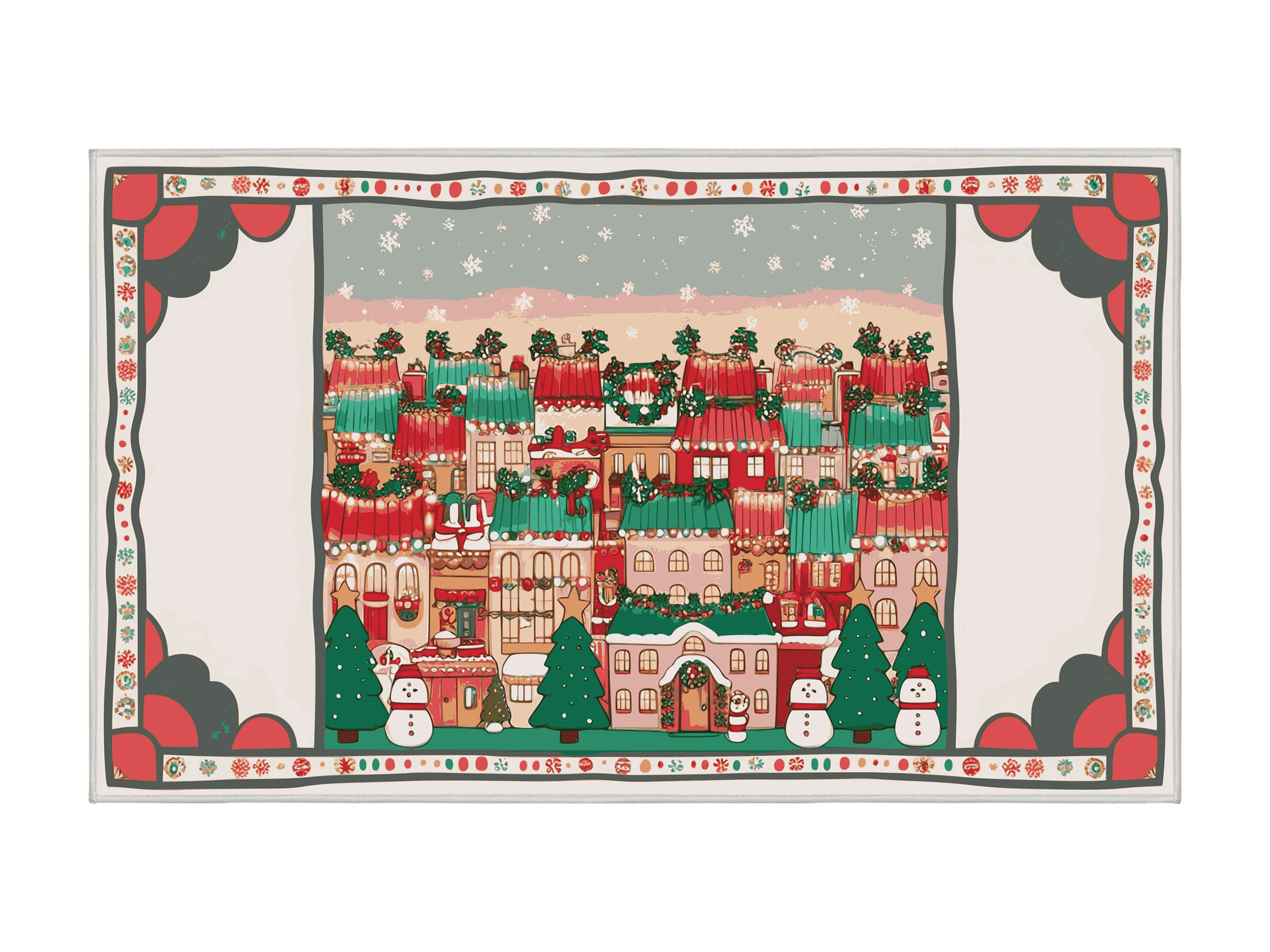 The Holiday Aisle® Christmas Winter Holiday Rug | Wayfair