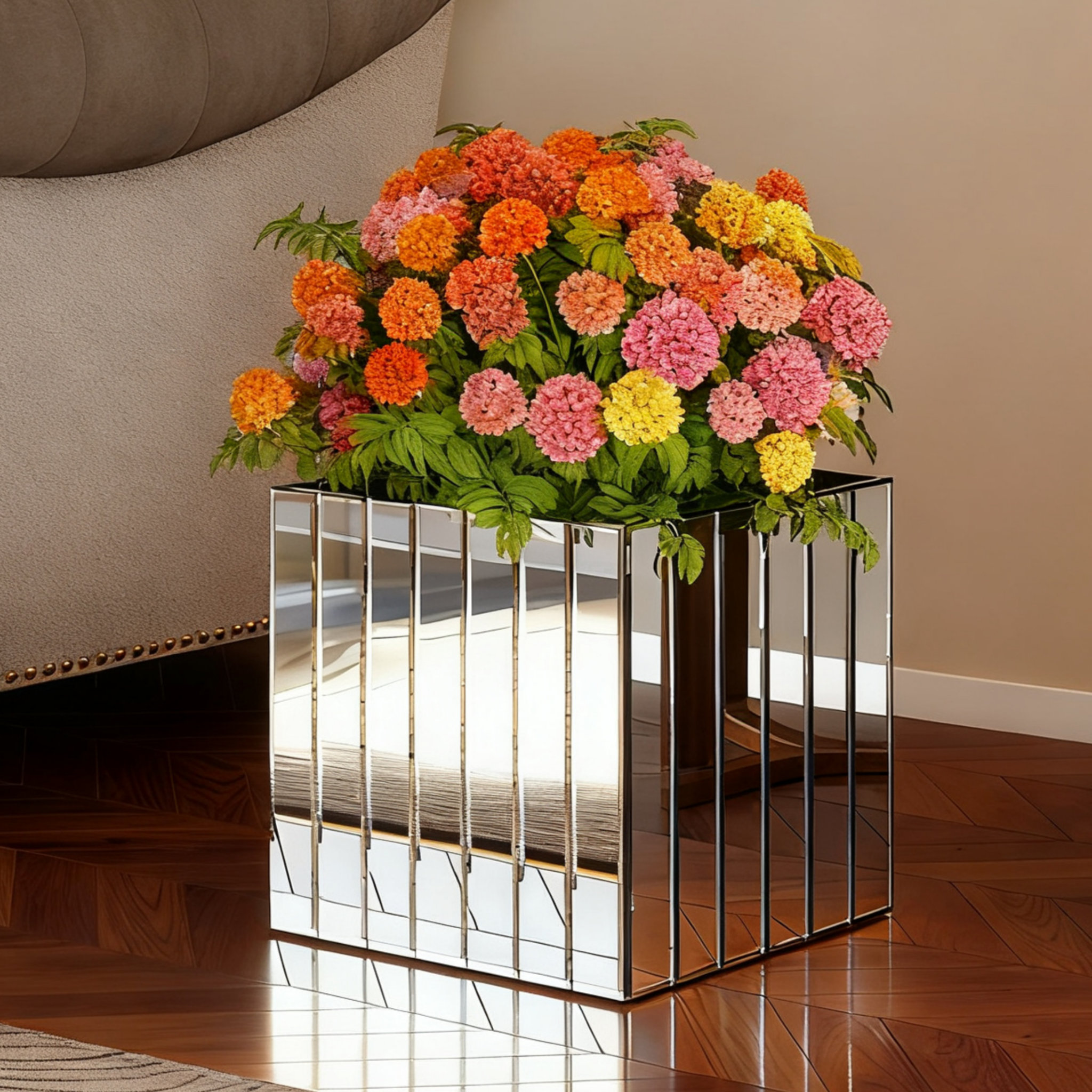 Blue Elephant 35cm Handmade Mirrored Glass Planter Box | Wayfair.co.uk