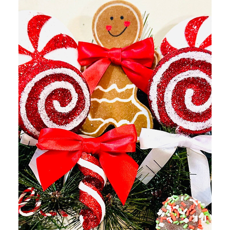 One Allium Way® Gingerbread and Candy Christmas Wreath | Wayfair