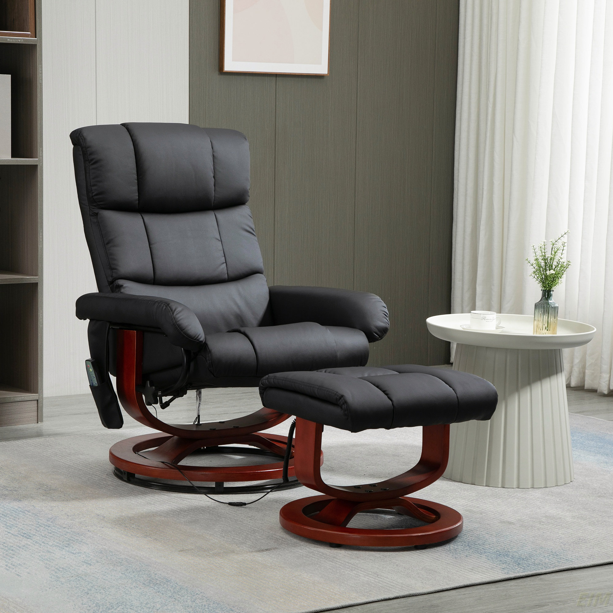 Inbox Zero Massage Recliner Chair With Ottoman, Swivel Recliner And ...