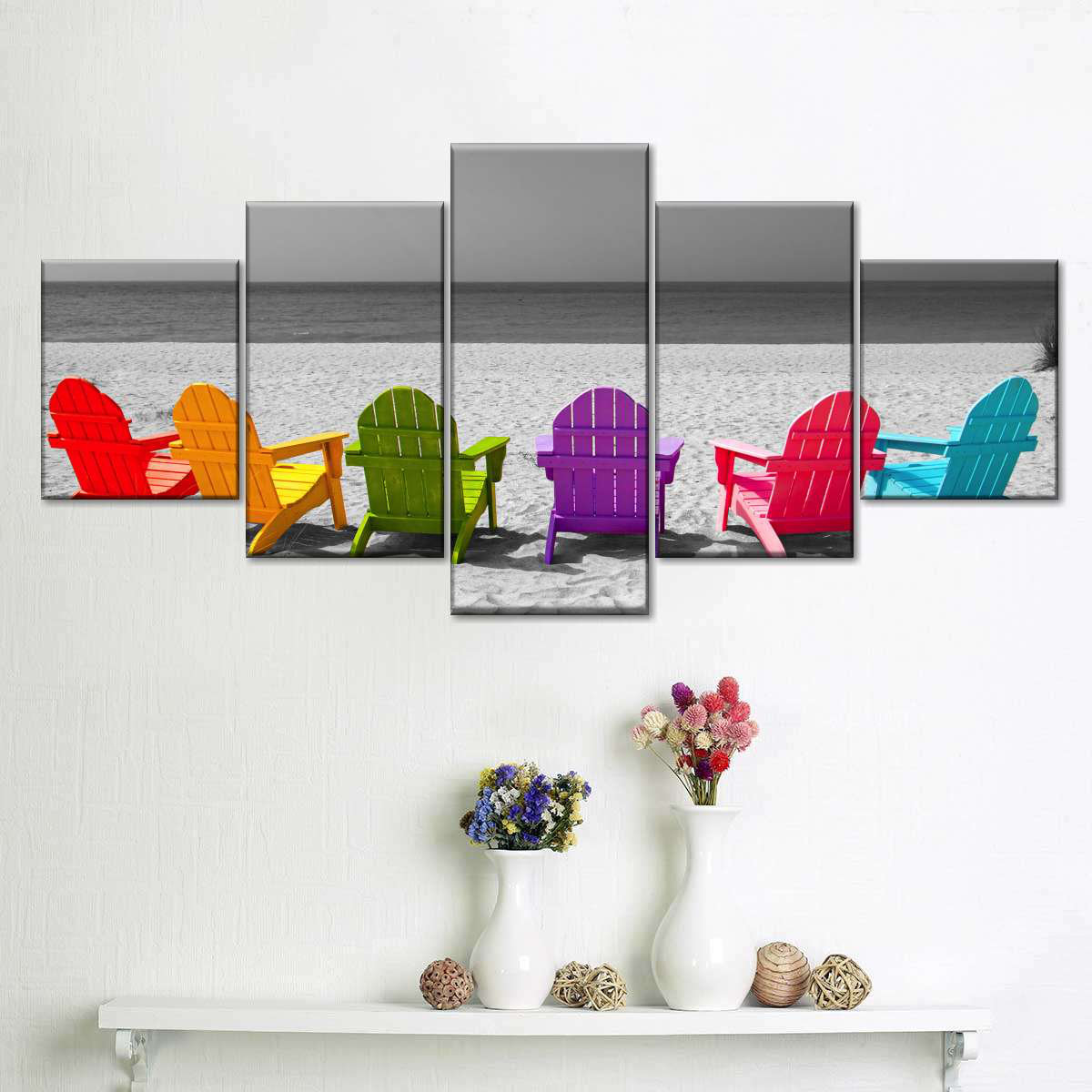 Beachcrest Home™ Beach Chairs Pop - 5 Piece Wrapped Canvas Set | Wayfair