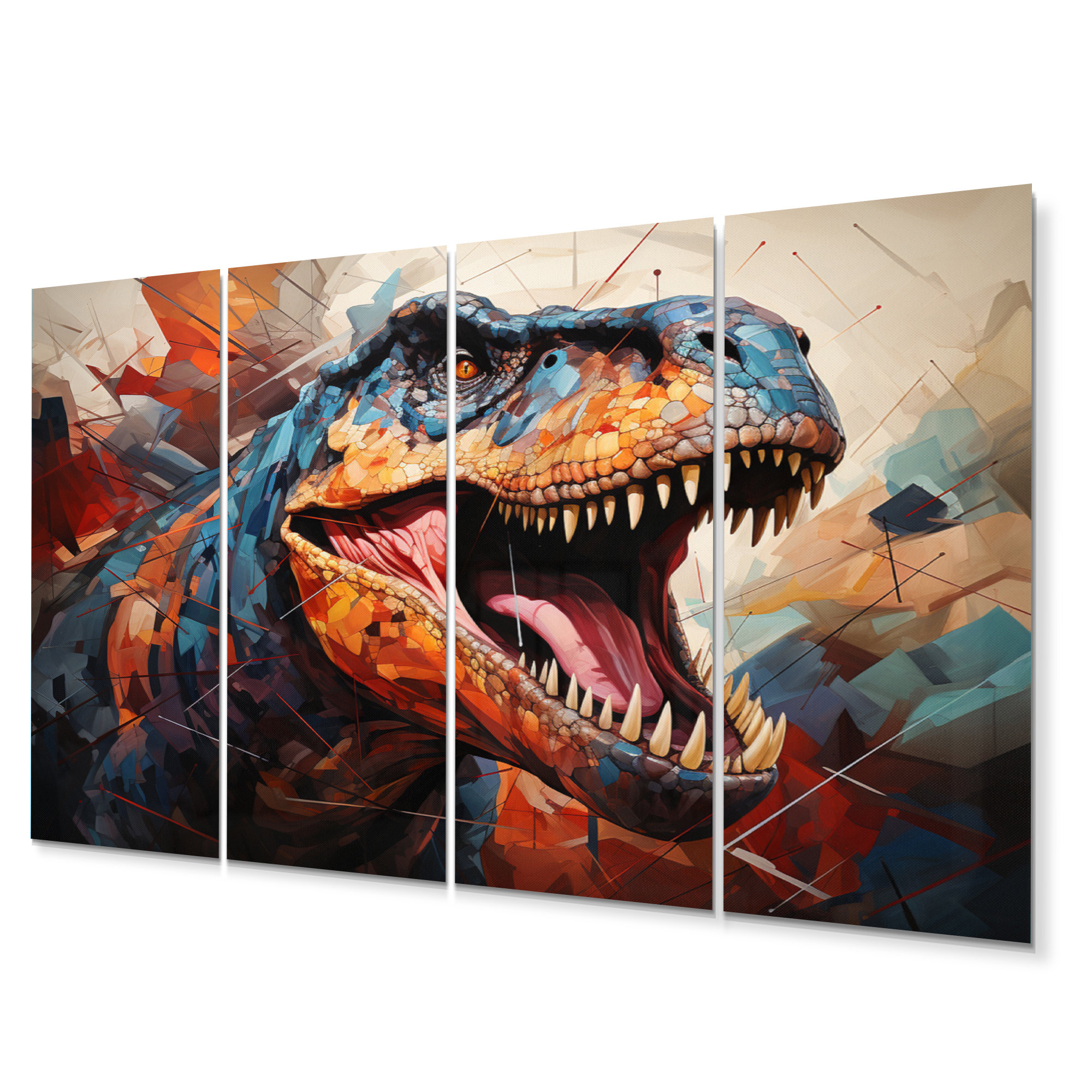 Trinx Dinosaur Prehistoric Legacy Geometric II - Animals Metal Wall ...