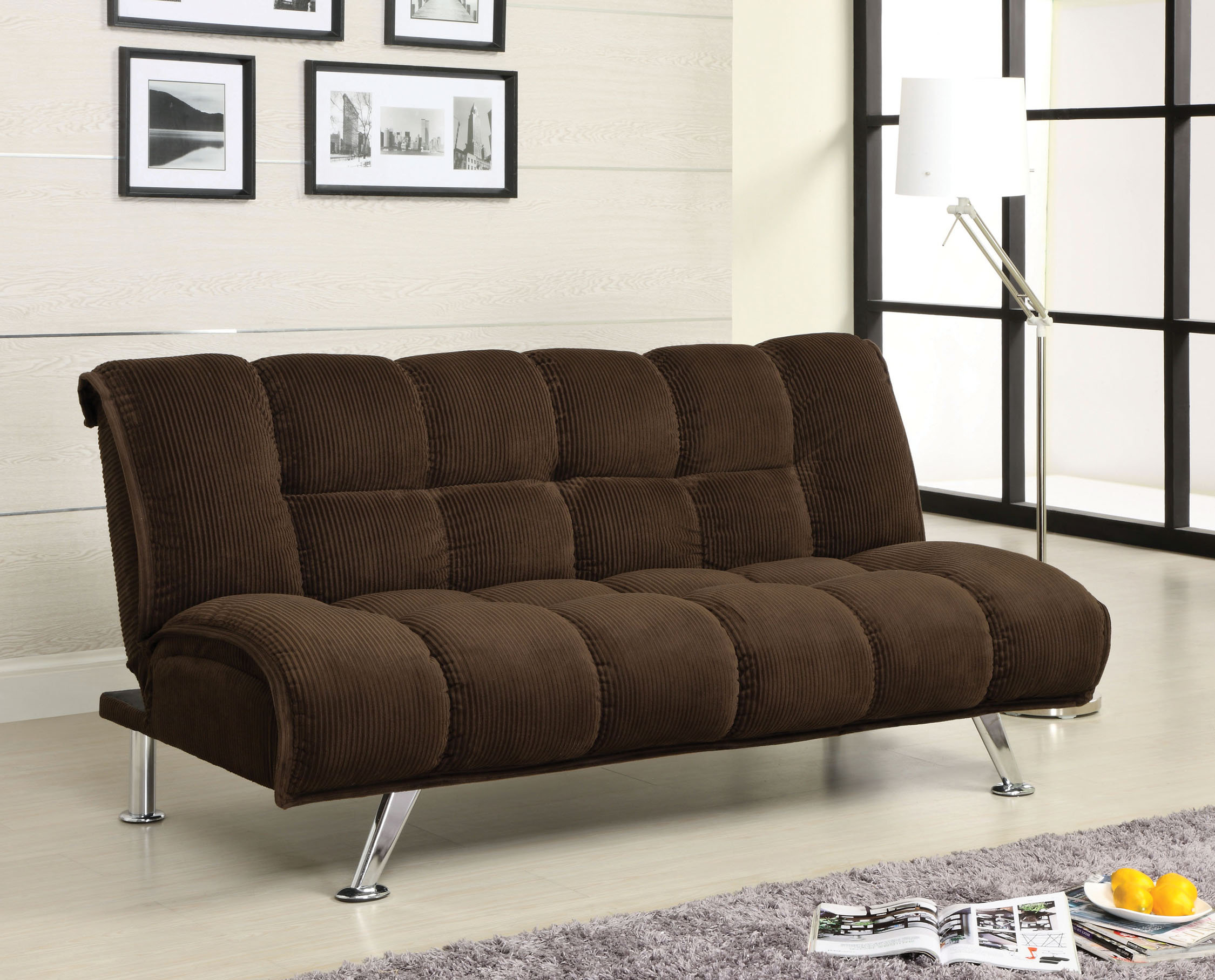 Hokku Designs Oberon Twin 73.5" Wide Biscuit Back Convertible Sofa ...