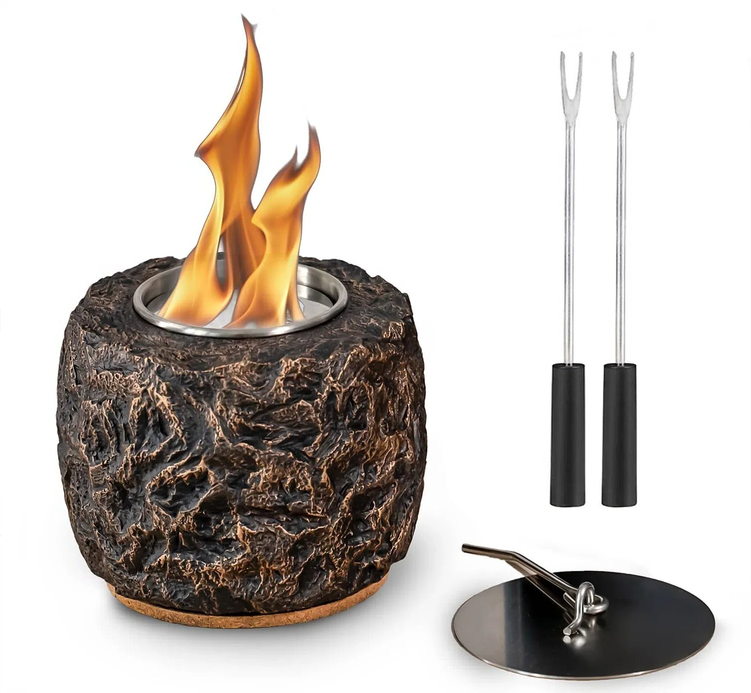 CMCUSTOM Portable Tabletop Fire Pit with Ornamental Stones - Wayfair Canada