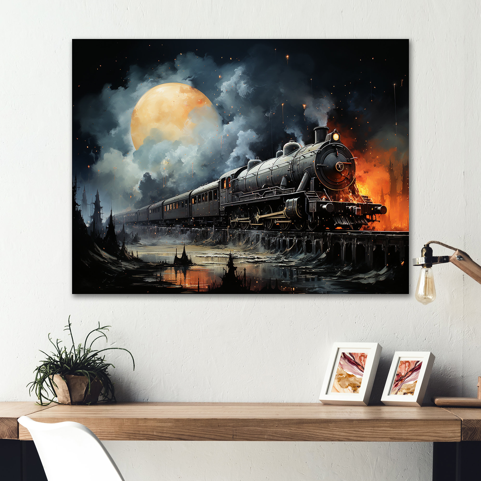 Williston Forge Black Union Train Station II - Train Metal Wall Art ...