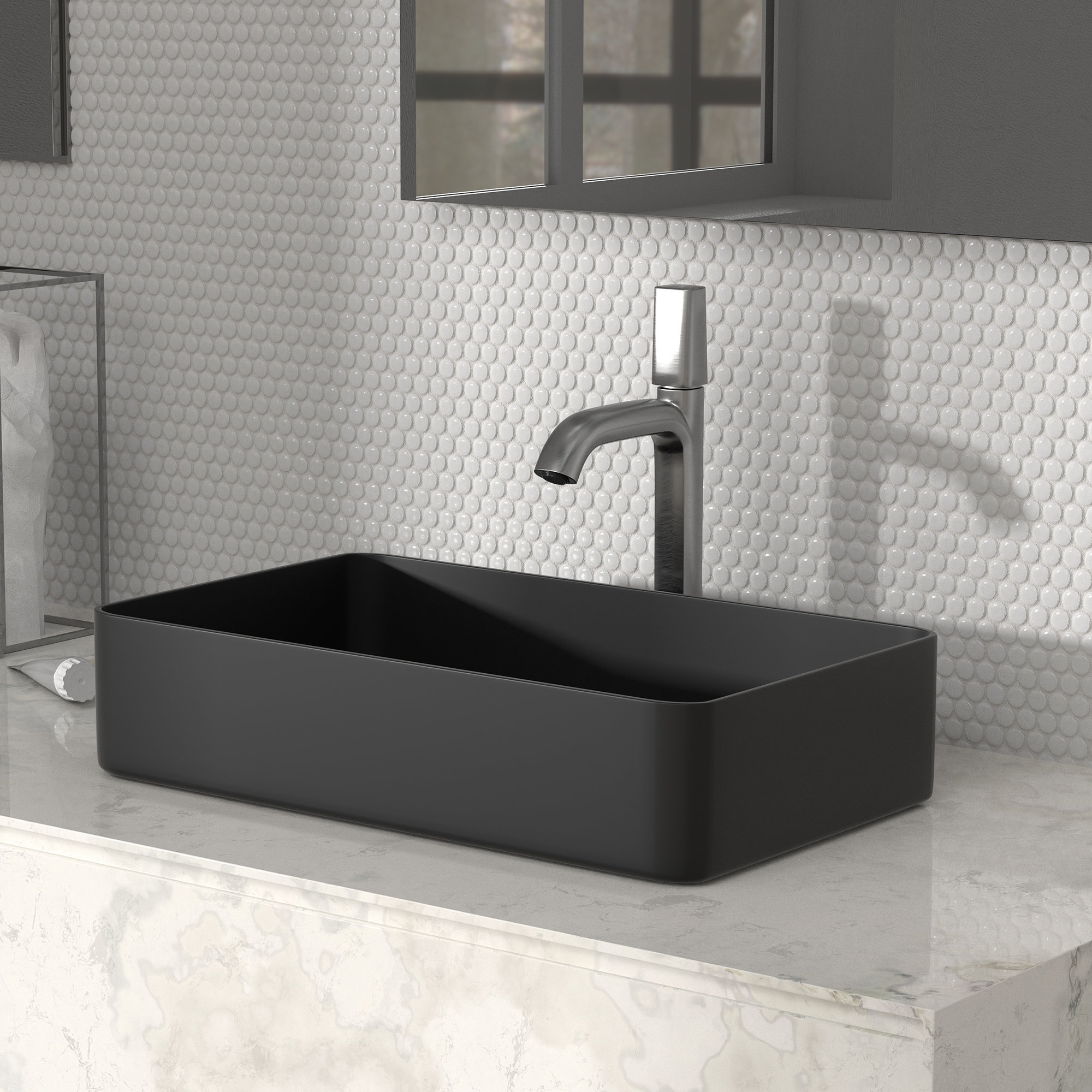 Aimasha 23.6" X 14" X 5" Rectangular Melamine Countertop Bathroom ...