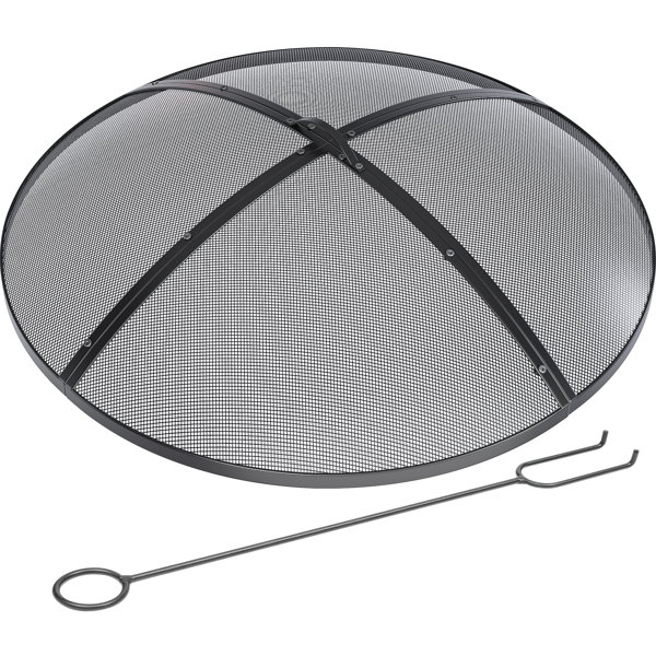 Arlmont & Co. Heavy-Duty Fire Pit Spark Screen With Handle And Poker ...