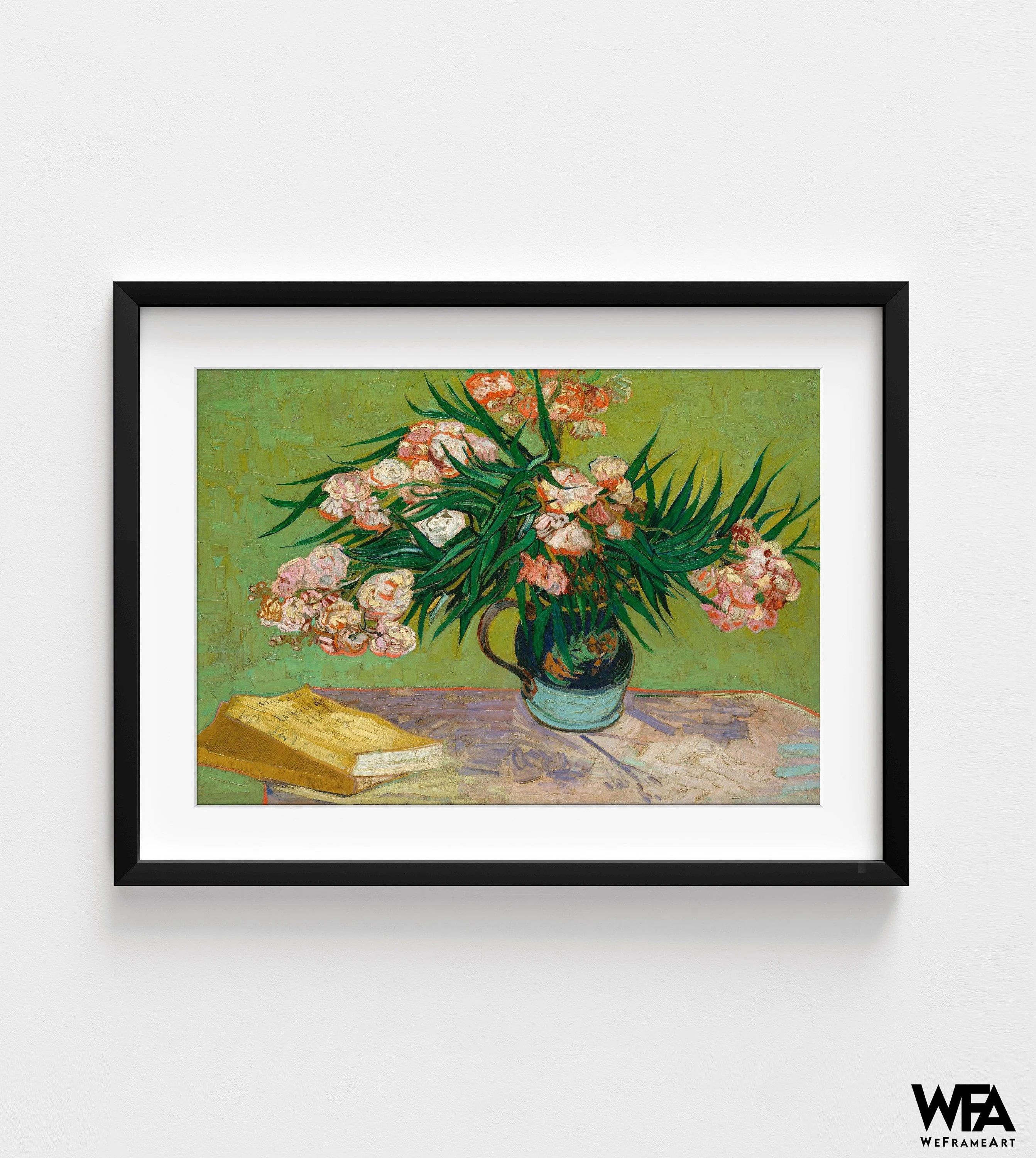 WeFrameArt Oleanders 1888 By Vincent Van Gogh, Home Library Wall Art ...