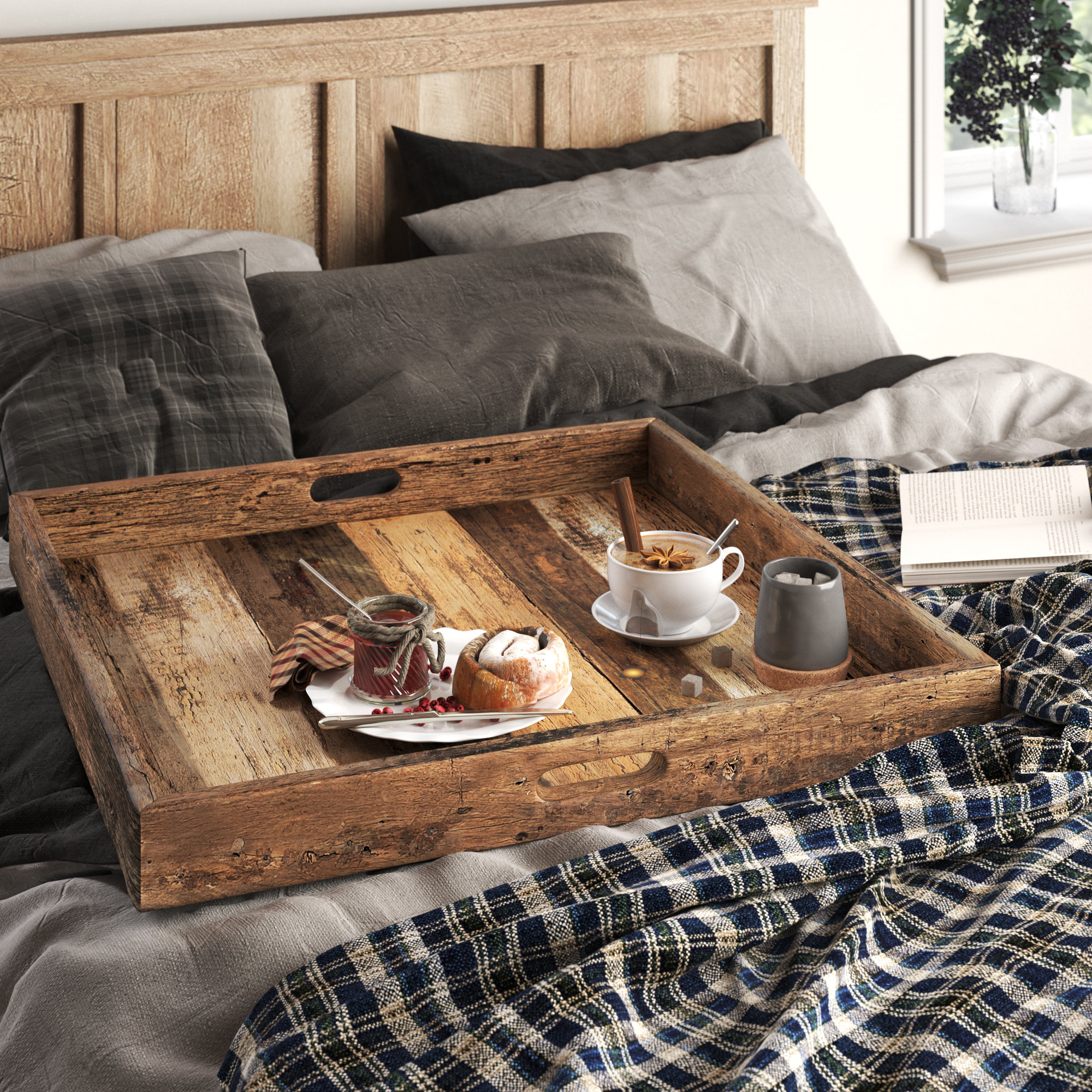 Wade Logan® Latassha Solid Wood Tray & Reviews | Wayfair