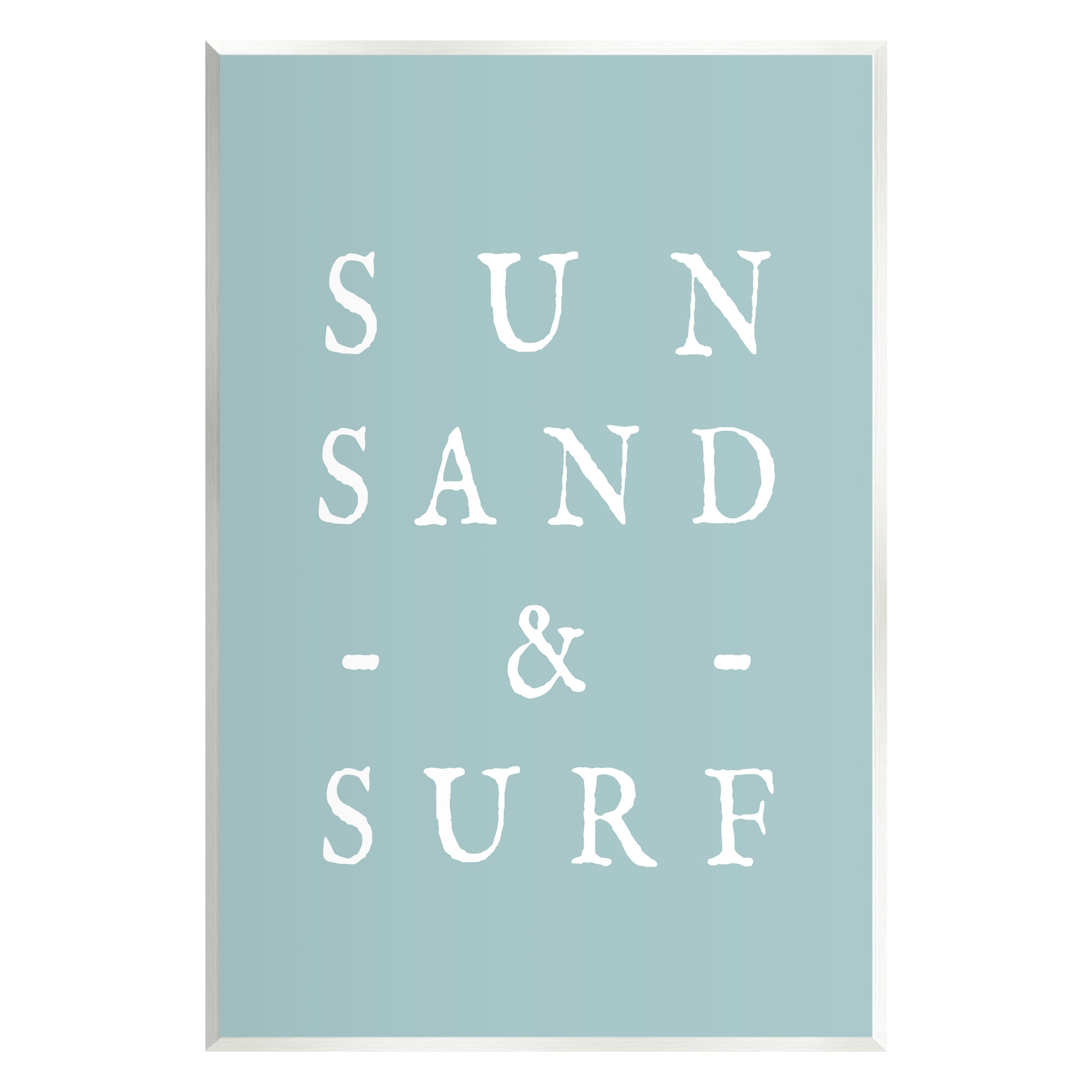 Stupell Industries Sun Sand and Surf Phrase by Lil' Rue No Frame Print ...