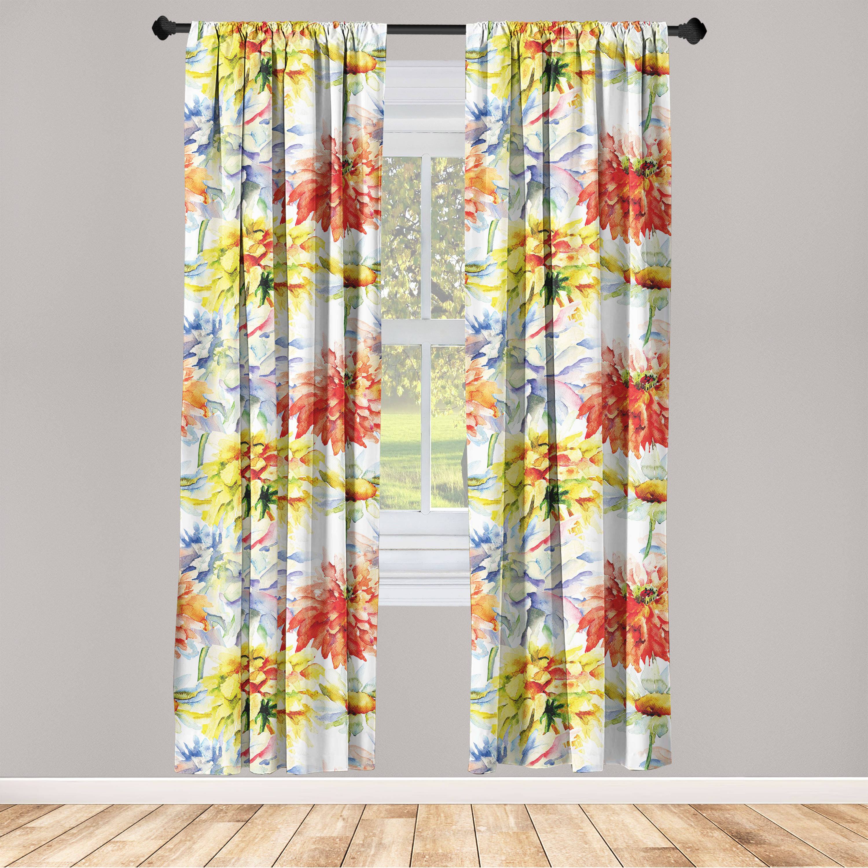 East Urban Home Cashis Microfiber Semi-Sheer Curtain Pair | Wayfair