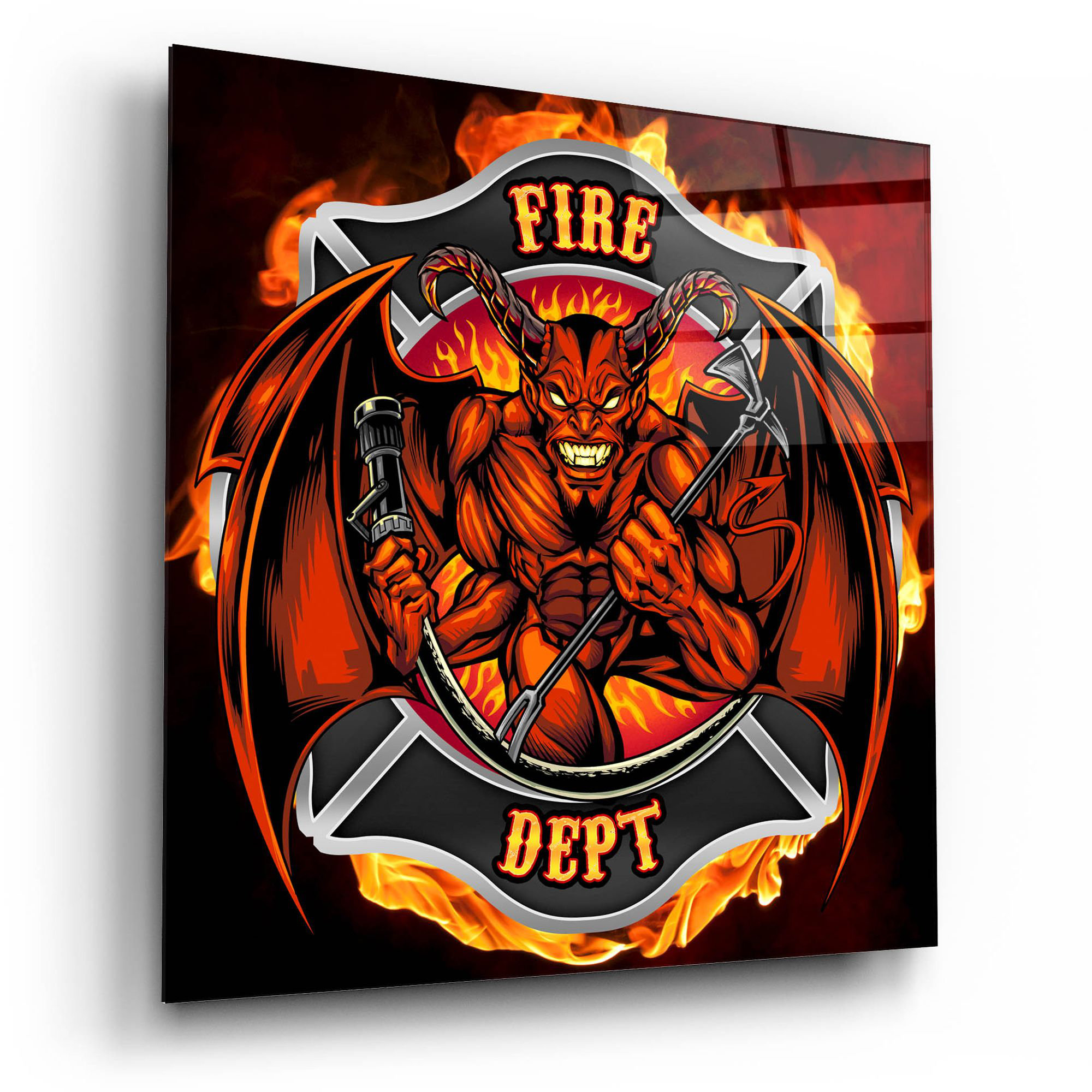 Trinx Devil Fire Department Logo On Plastic / Acrylic by Flyland ...