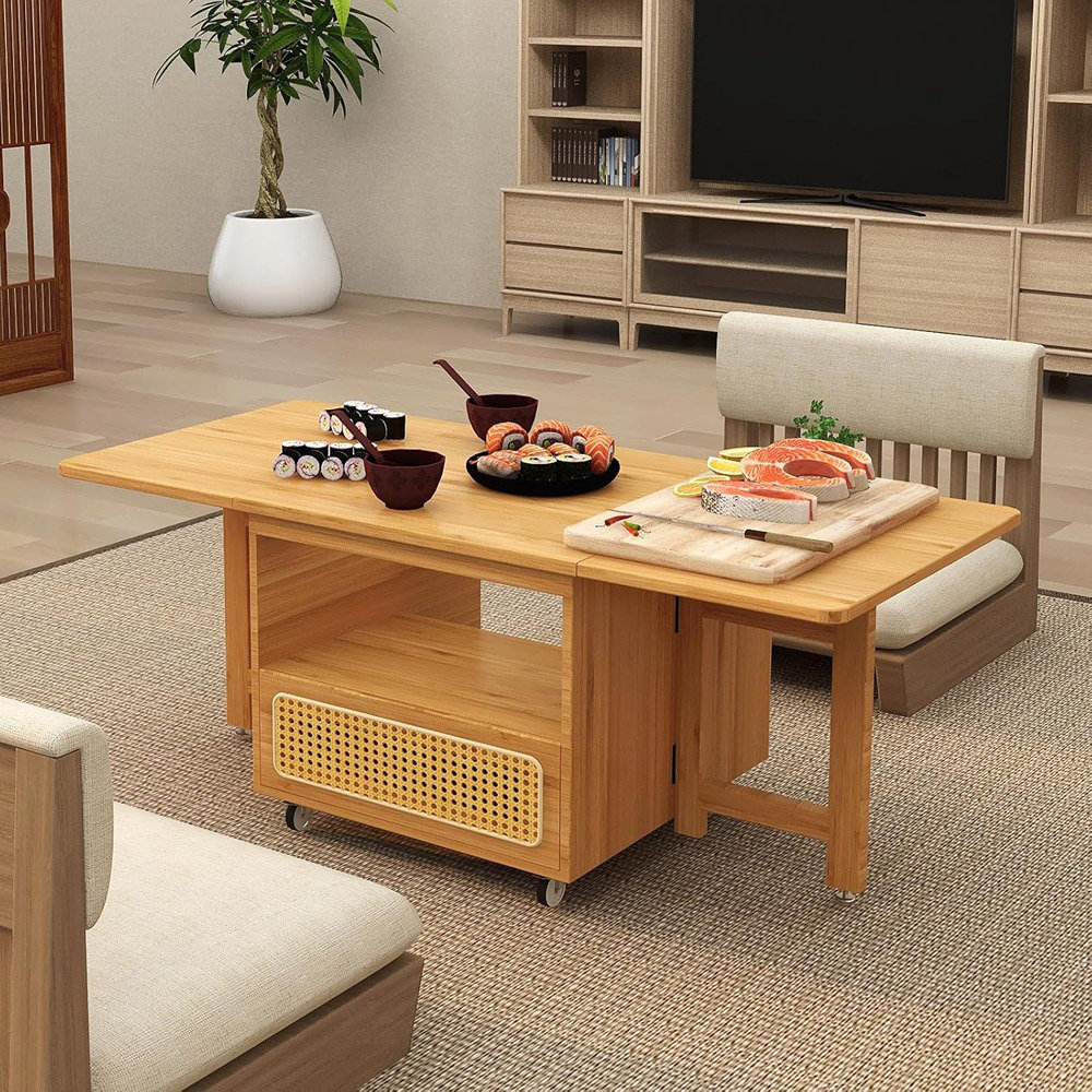 Bay Isle Home™ Dining Table For Floor Sitting With Storage Draw ...