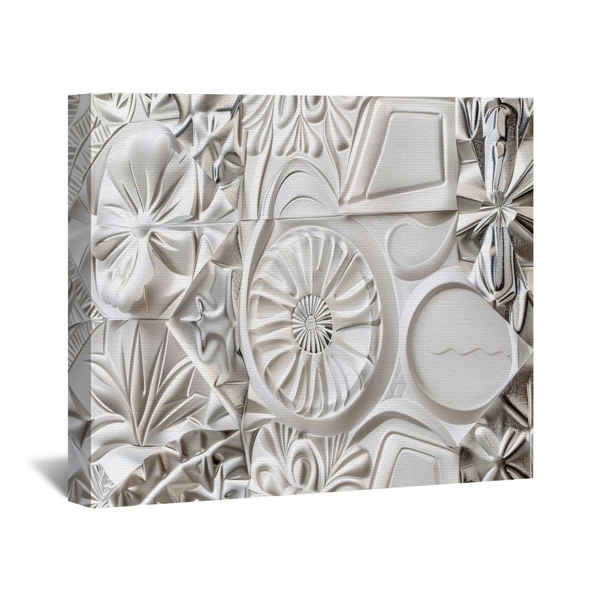 Winston Porter Relief tiles Canvas Wrap - Textured pattern Wall Decor ...