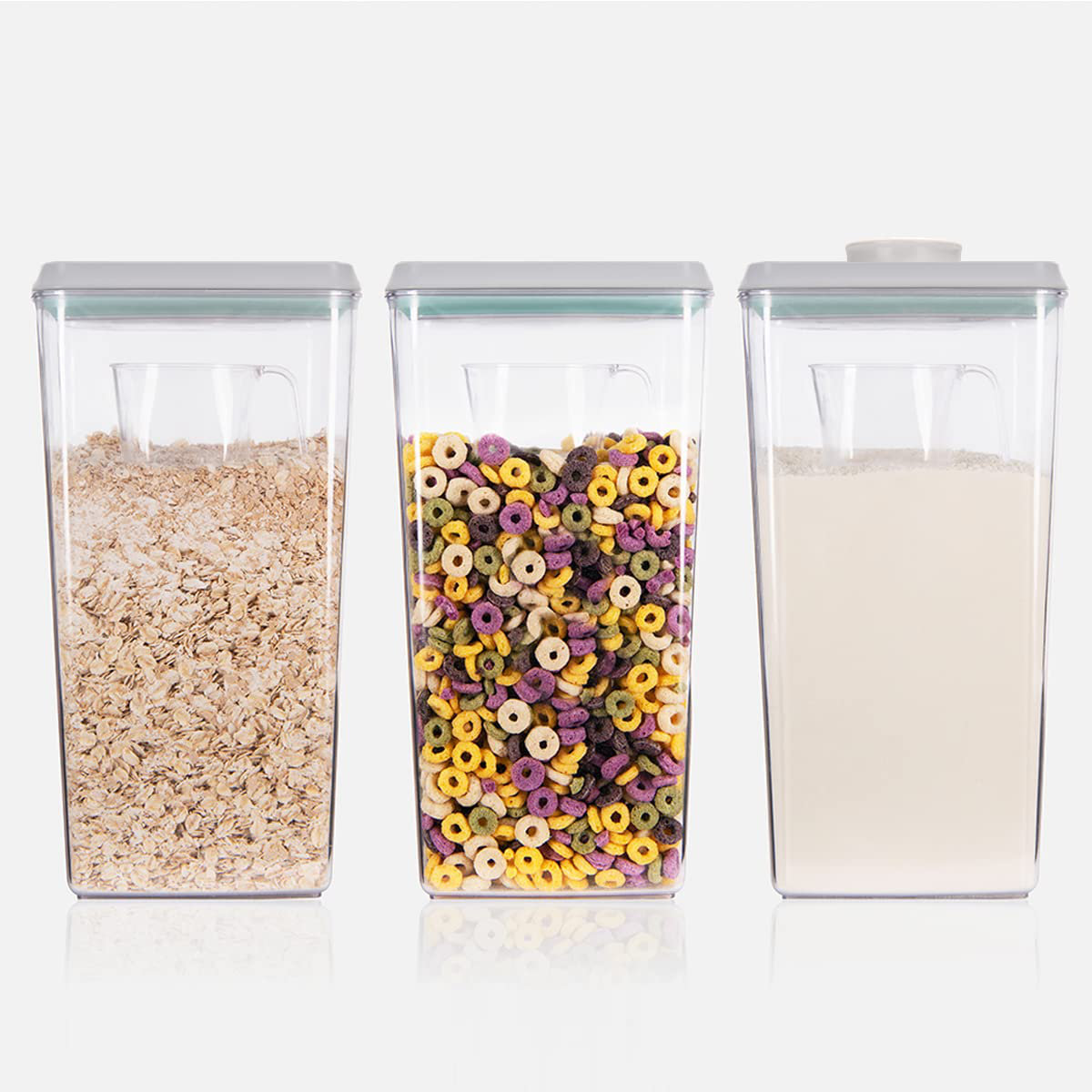 Prep & Savour Airtight Pop Cereal Container, 3300Ml Each Large Cereal ...