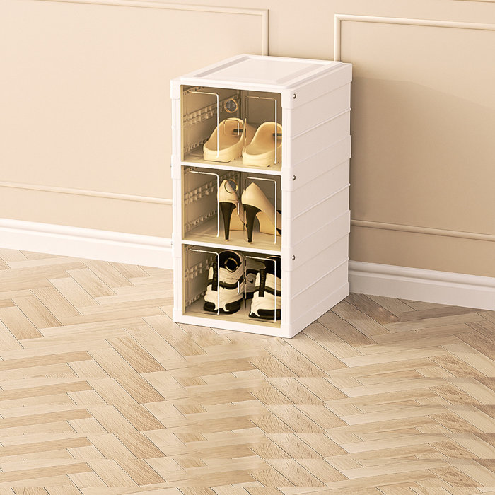 Rebrilliant 3 Pair Stackable Shoe Storage Box | Wayfair