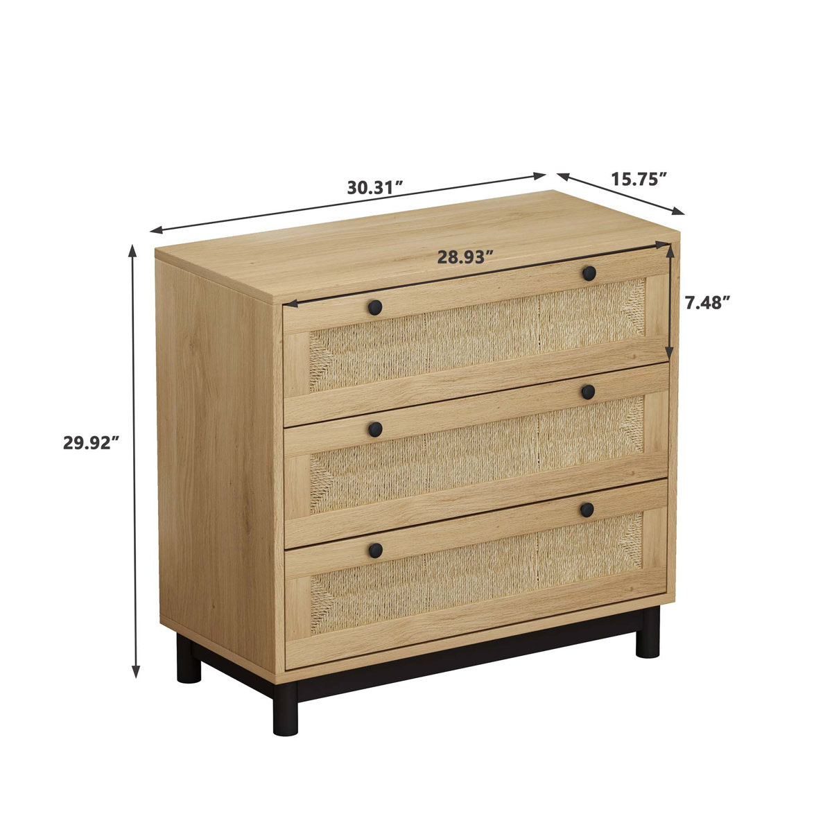 Rosecliff Heights Darreon 30.31"3-Drawers Storage Cabinet,Chest ...