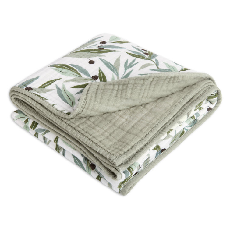 babyletto Olive Branches Muslin Quilt in GOTS Certified Organic Cotton ...